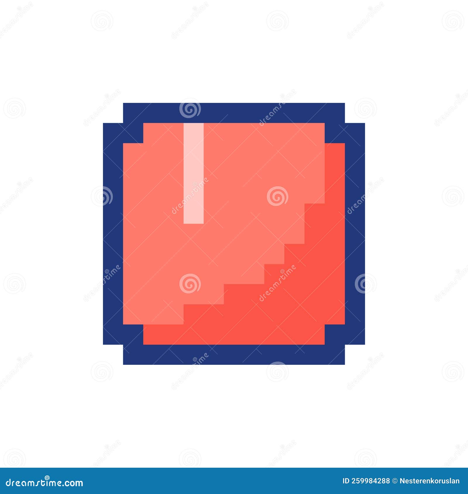 Stop Button Pixelated RGB Color Ui Icon Stock Vector - Illustration of isolated, audio: 259984288