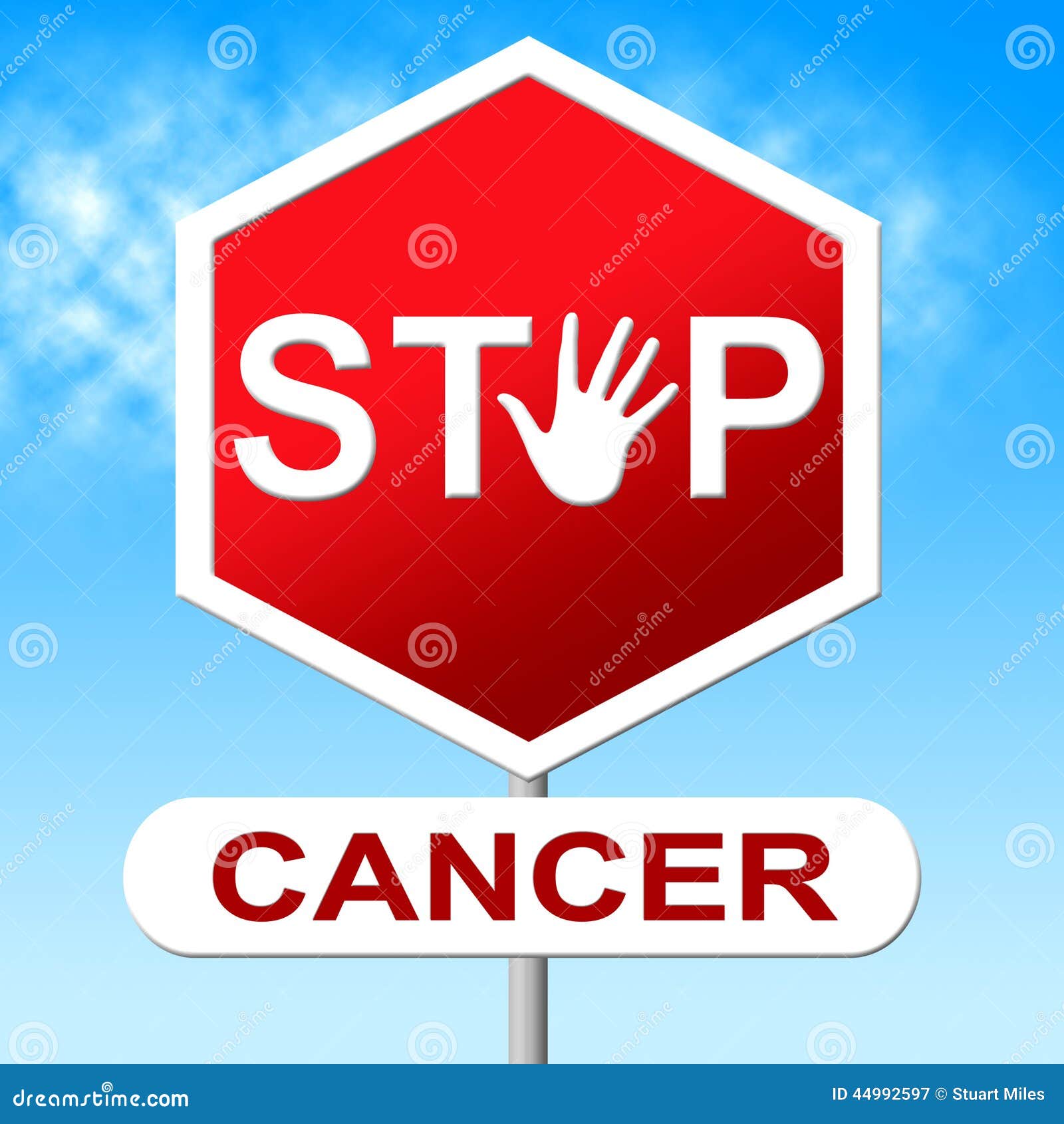 Stop Cancer Shows Cancerous Growth and Control Stock Illustration ...