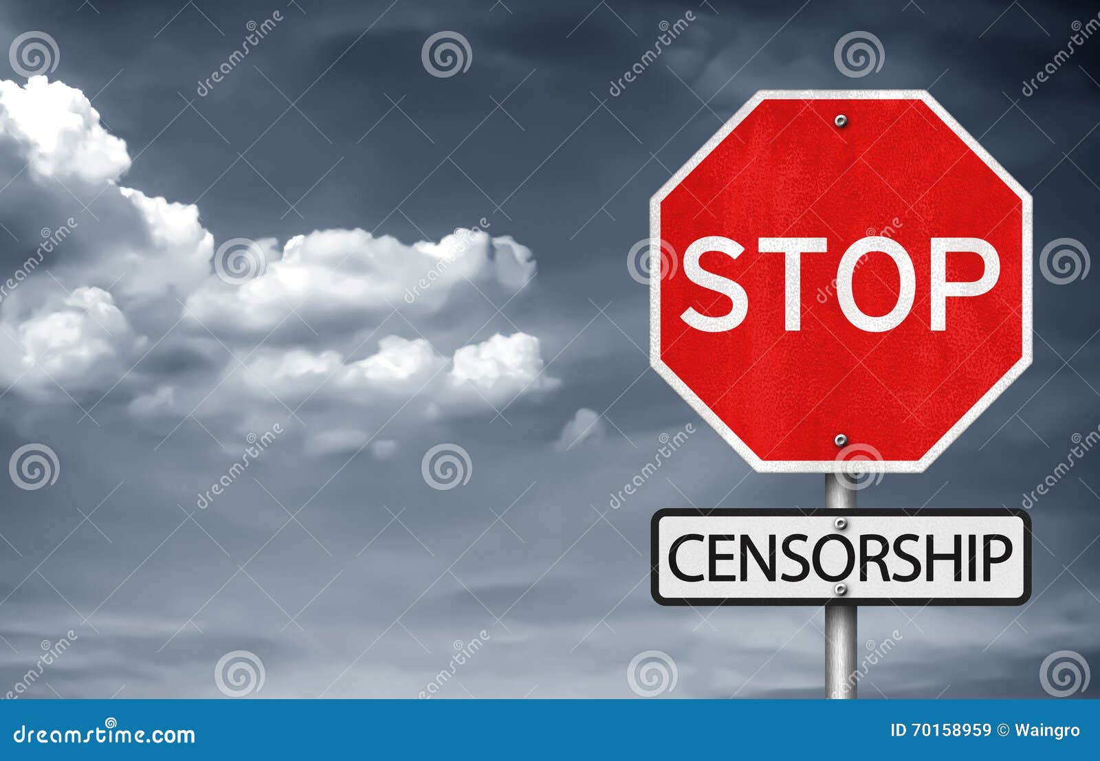 Stop Censorship stock illustration. Illustration of sign - 70158959
