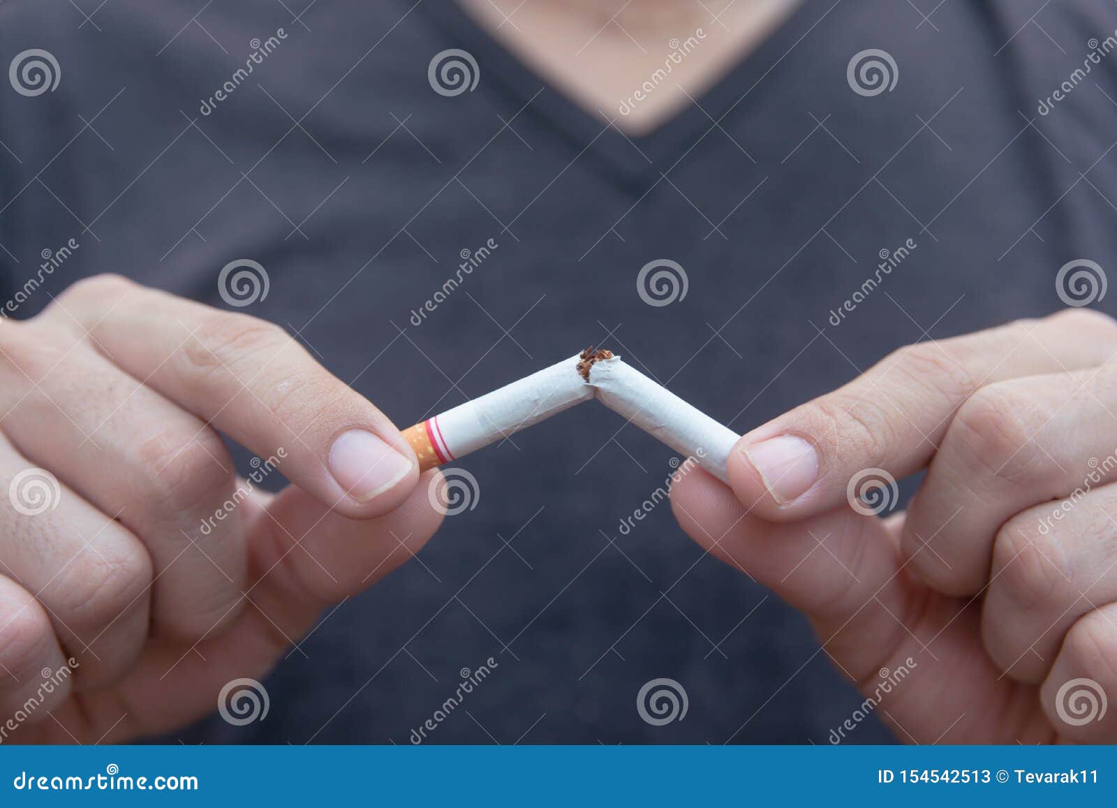 Stop Cigarette, Woman Hands Breaking the Cigarette with Clipping Path ...