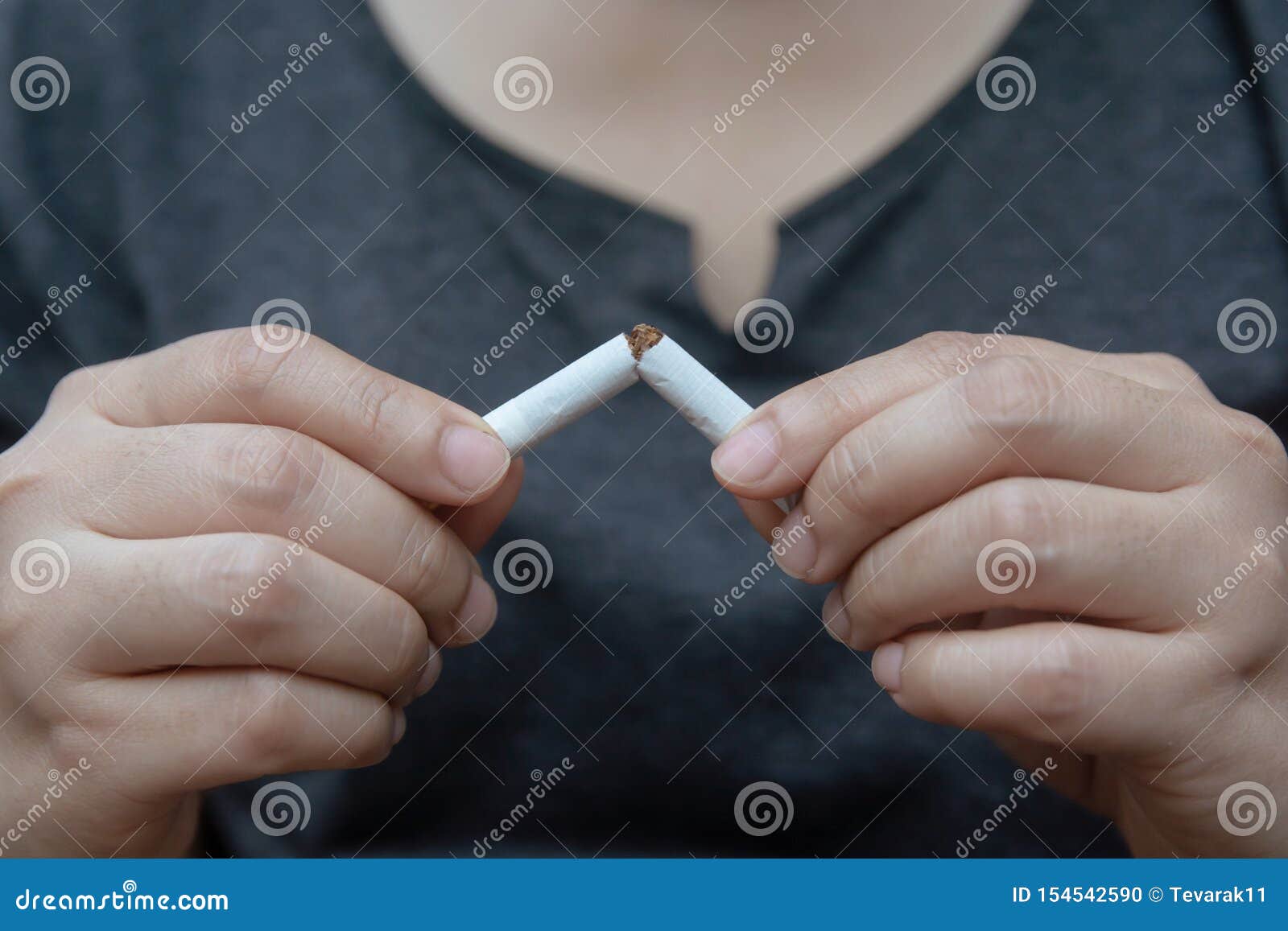 Stop Cigarette, Woman Hands Breaking the Cigarette with Clipping Path ...