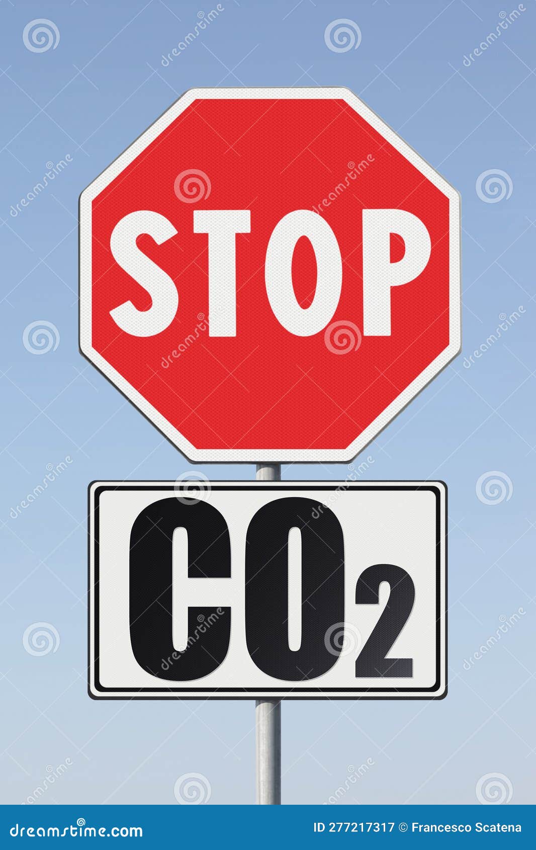 Stop Co2 Written on Roadsign - Concept Image on Blue Background Stock ...