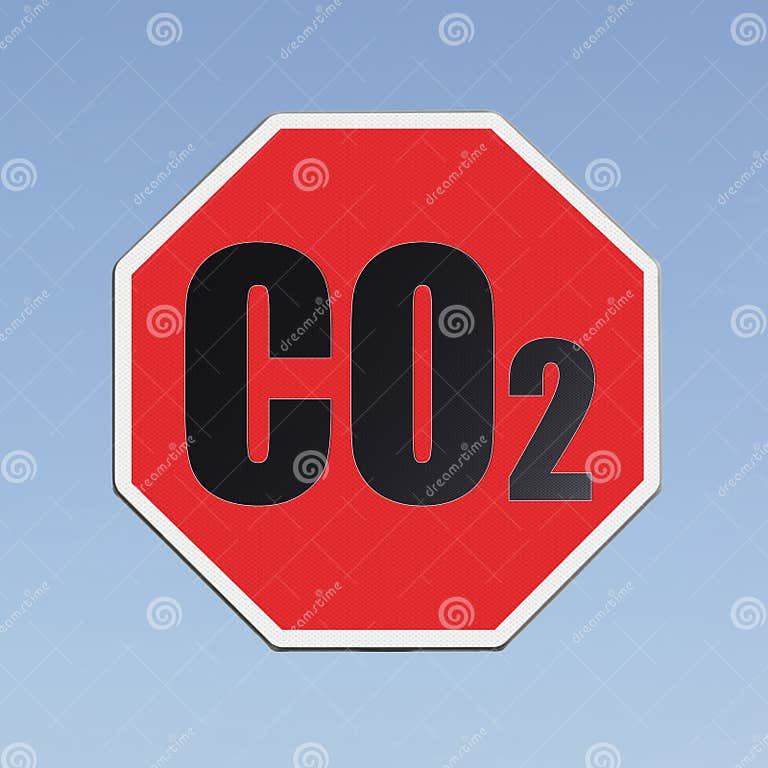 Stop Co2 Written on Roadsign - Concept Image on Blue Background Stock ...