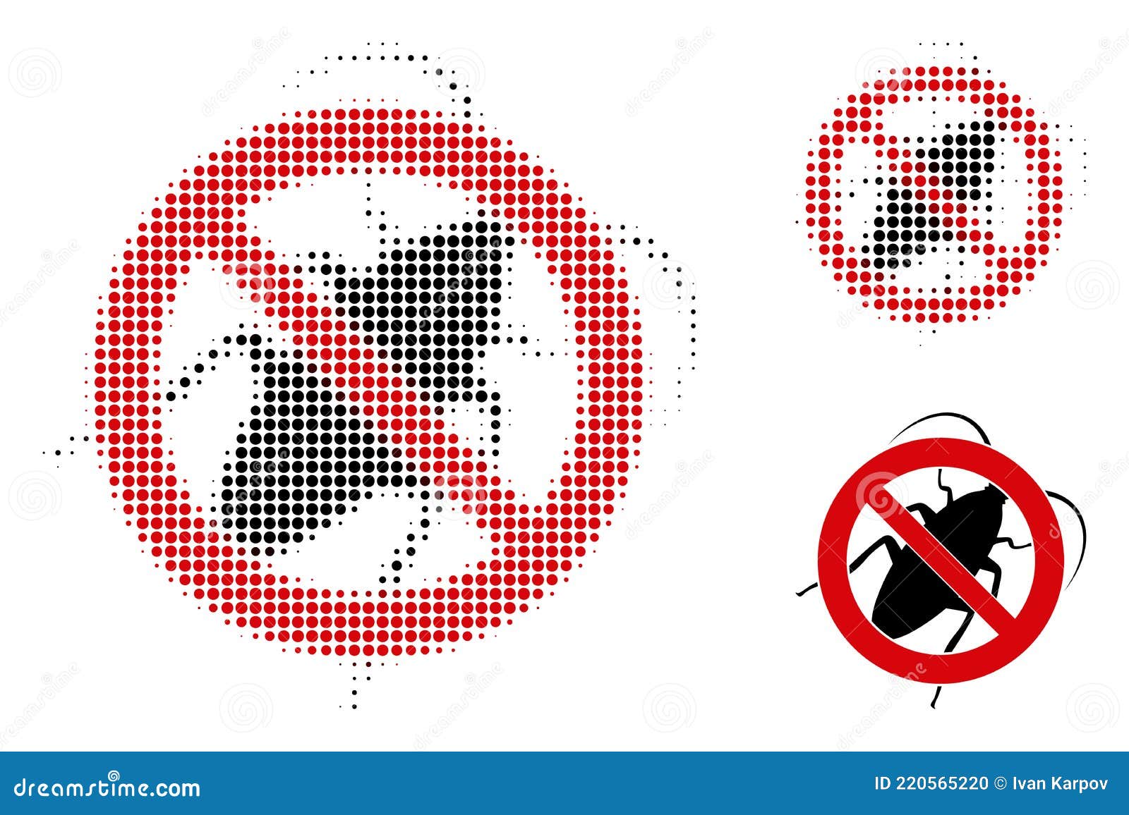 Stop Cockroach Halftone Dotted Icon Stock Vector - Illustration of stop ...