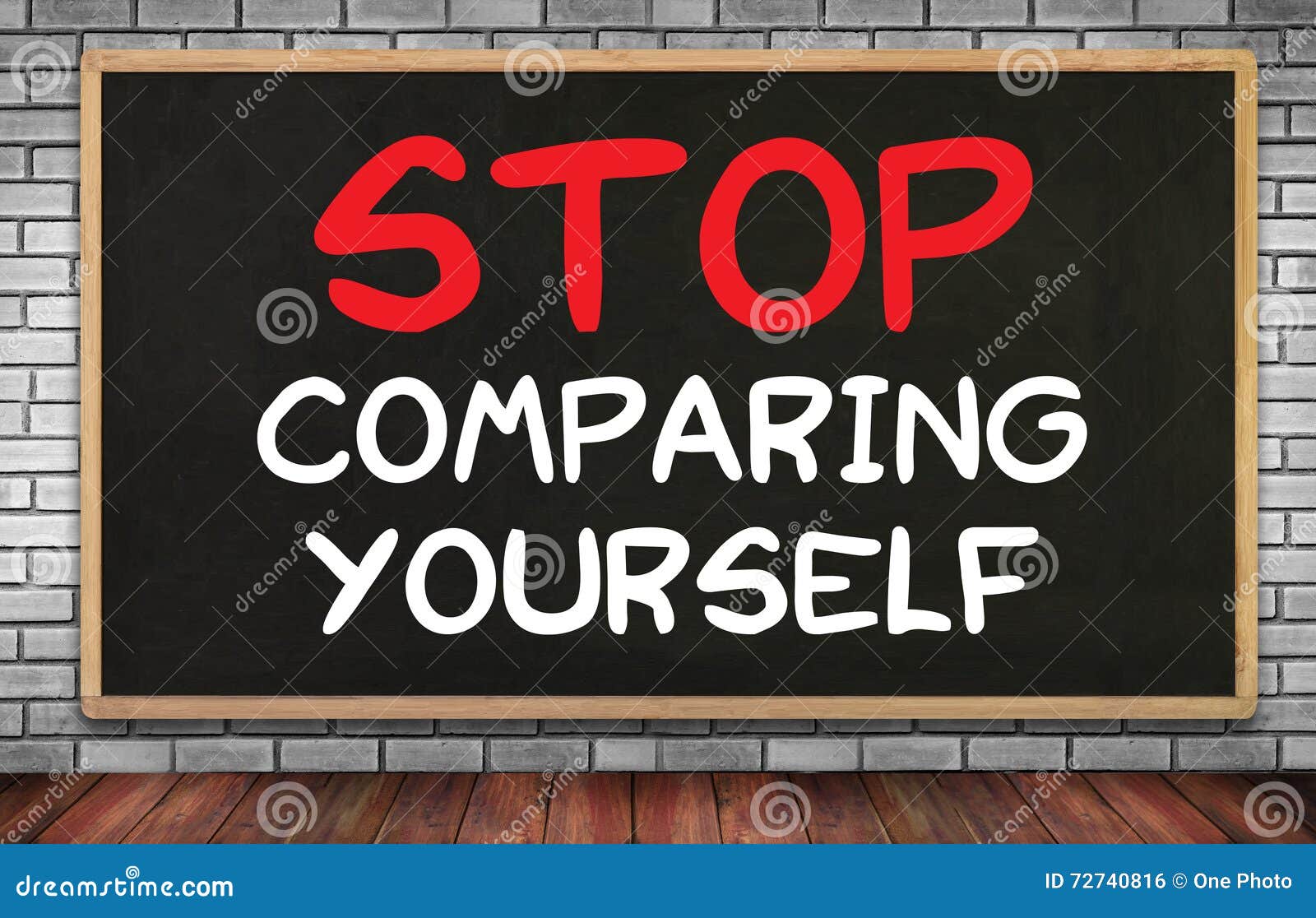STOP COMPARING YOURSELF stock photo. Image of self, happy - 72740816