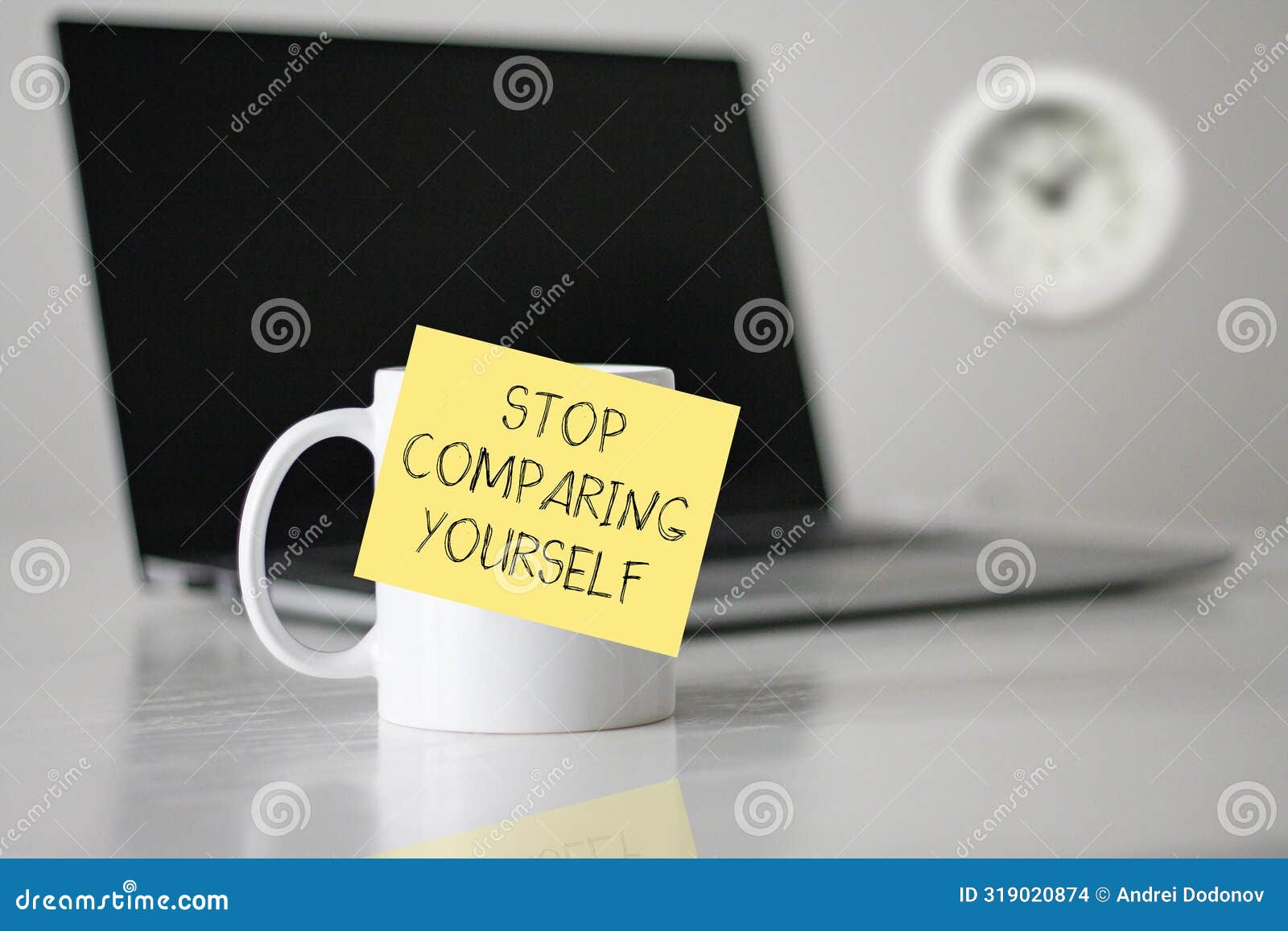 Stop Comparing Yourself is Shown Using the Text on the Sticker Stock ...