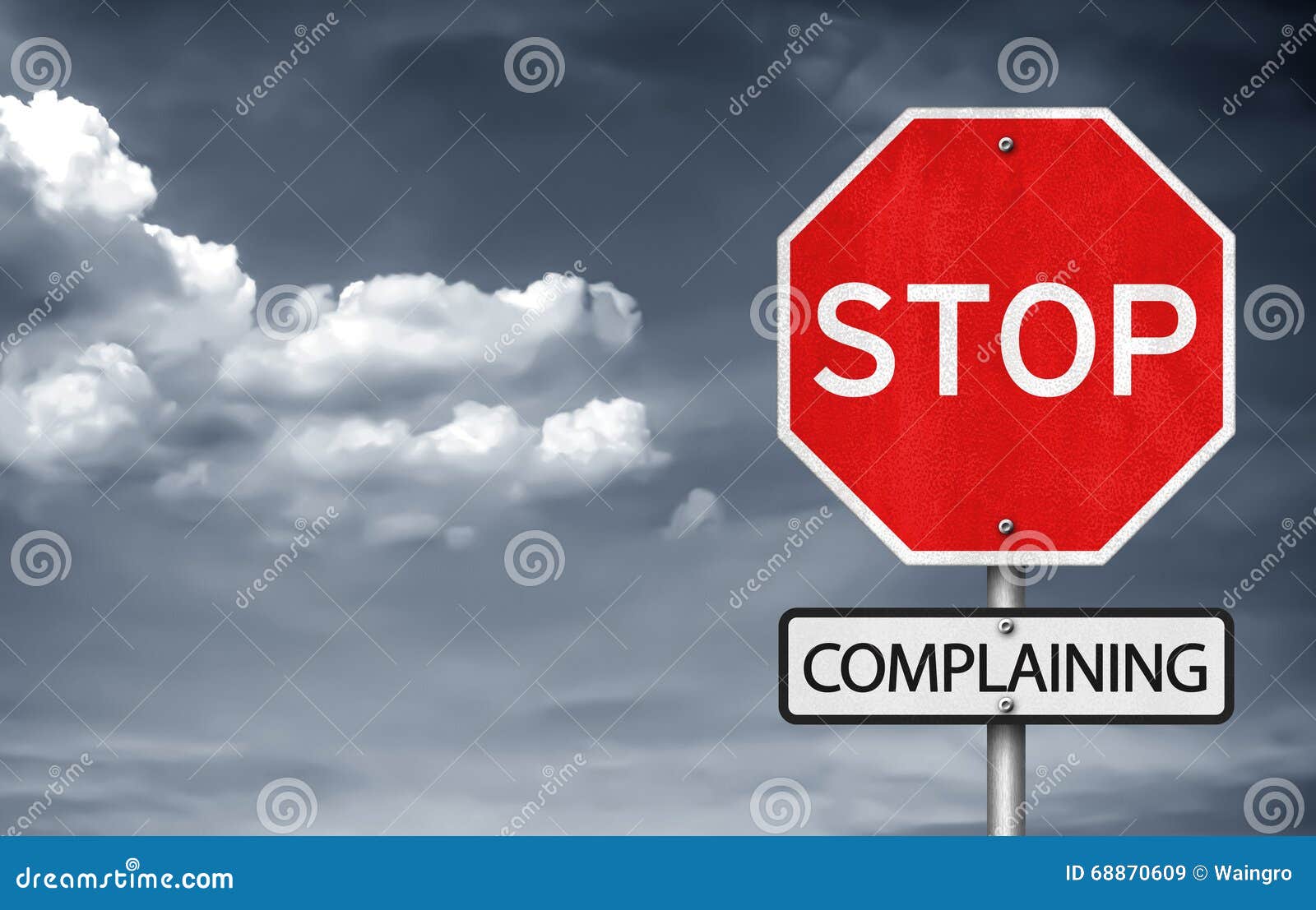 Stop complaining stock illustration. Illustration of road - 68870609