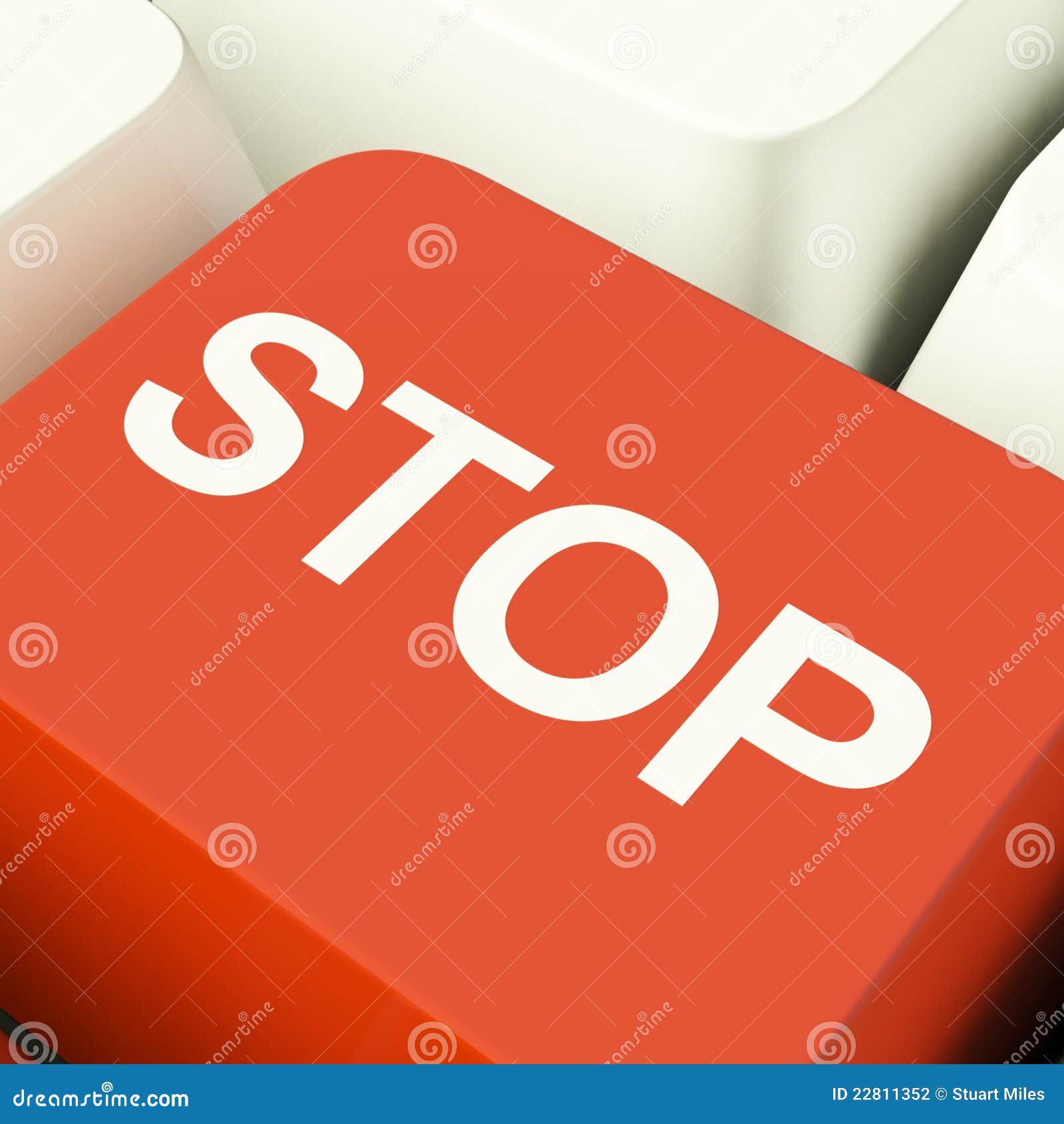 Stop Computer Key Showing Denial Stock Illustration - Illustration of ...