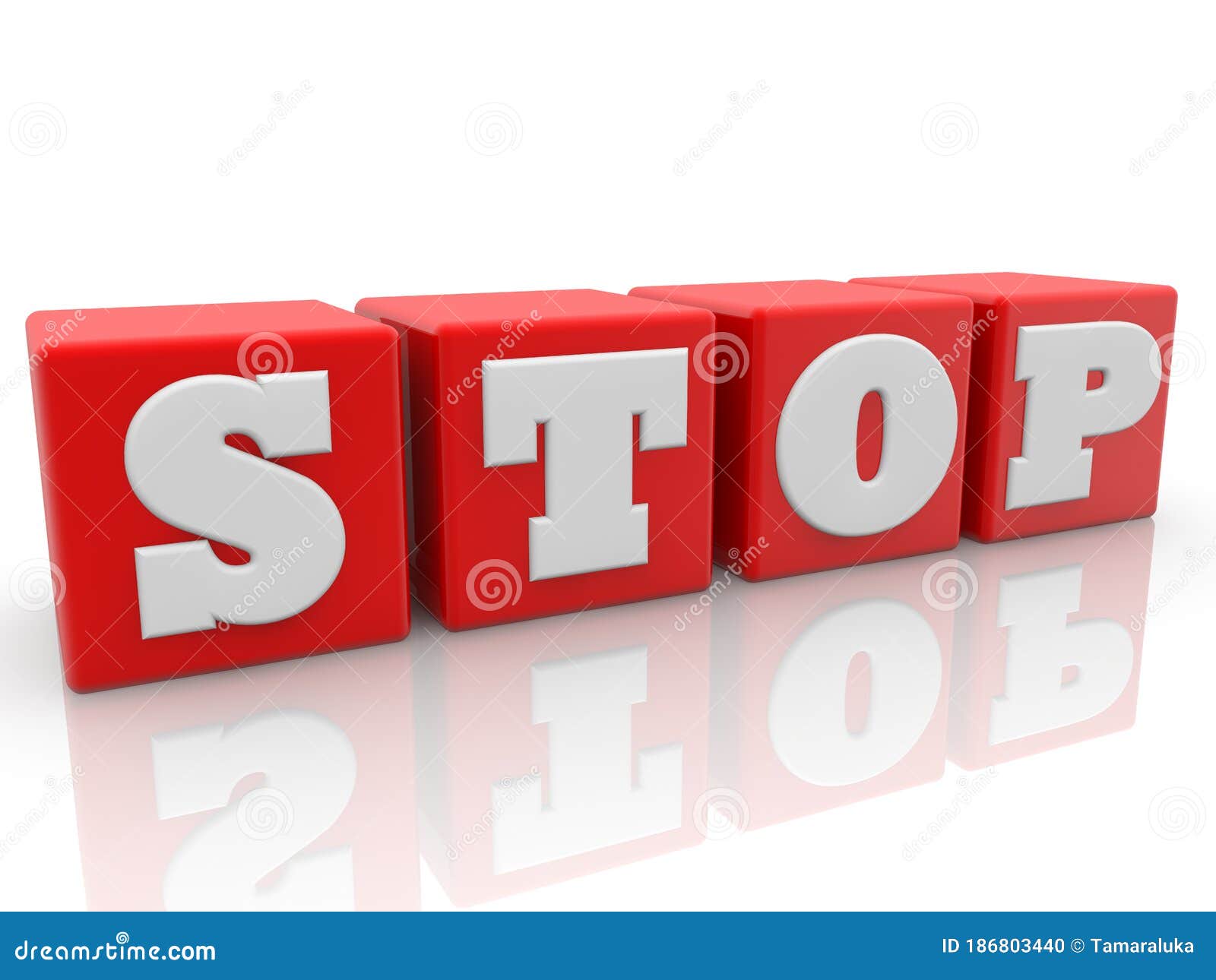 STOP Concept on Red Toy Blocks on a White Stock Illustration ...