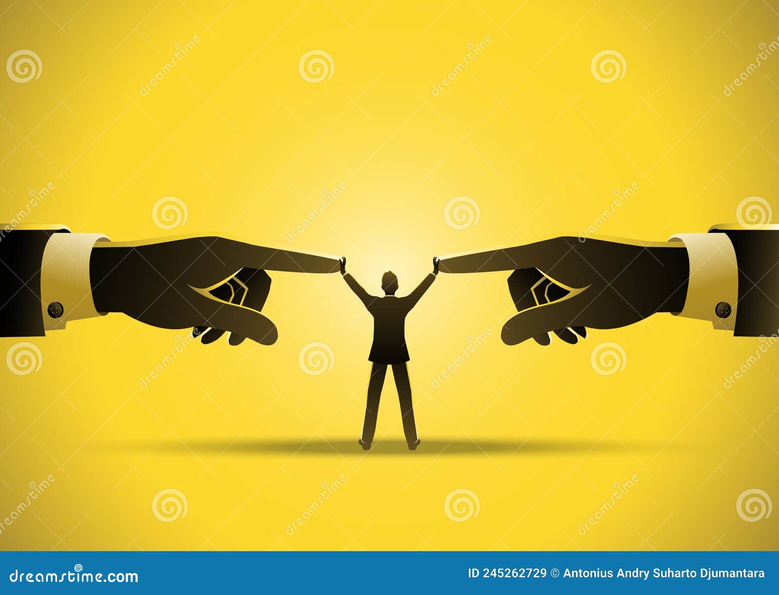 Stop Conflict. Businessman Referee Finds Compromise Stock Vector ...