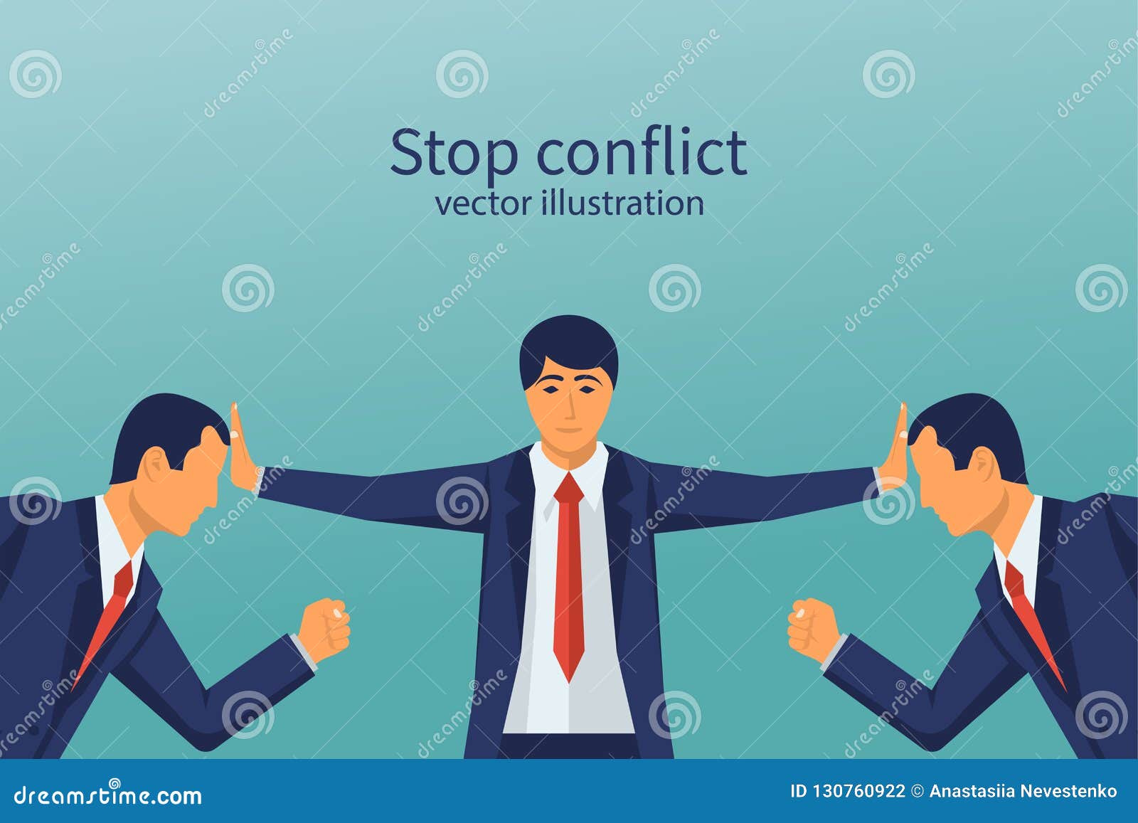 Stop Conflict. Businessman Referee Finds Compromise Stock Vector ... Stop Conflict. Businessman Referee Finds Compromise Stock Vector ...