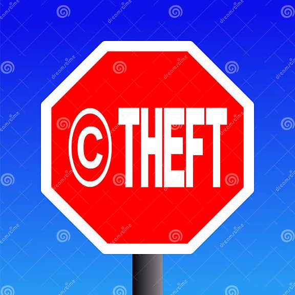 Stop Copyright theft sign stock vector. Illustration of warning - 6443638