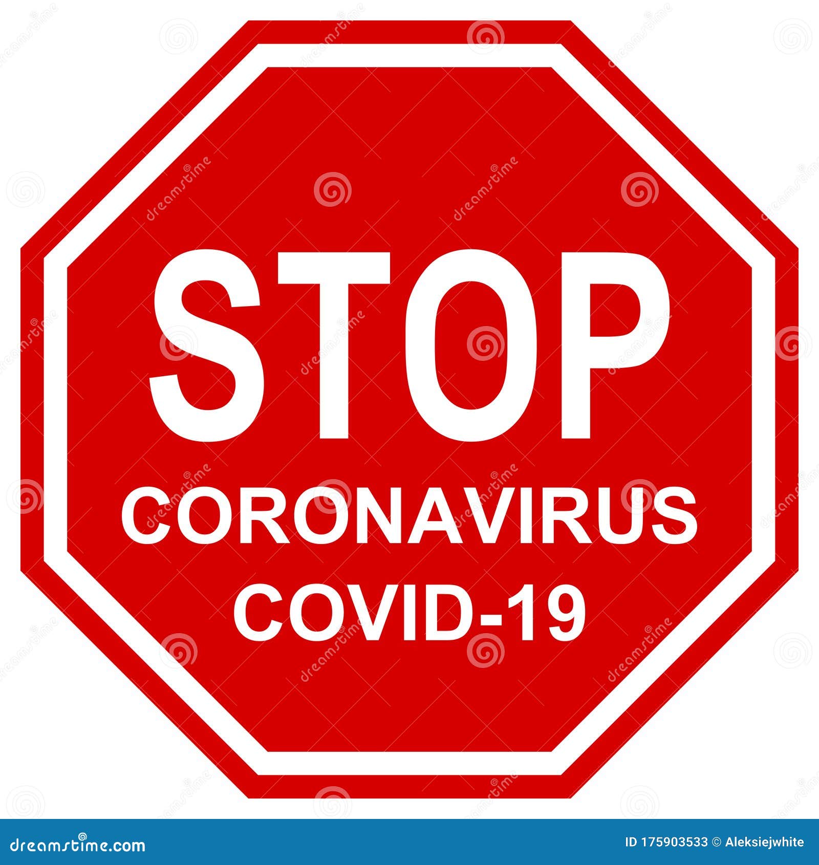 Stop Coronavirus Covid-19 Red Sign Vector Illustration Stock Vector ...