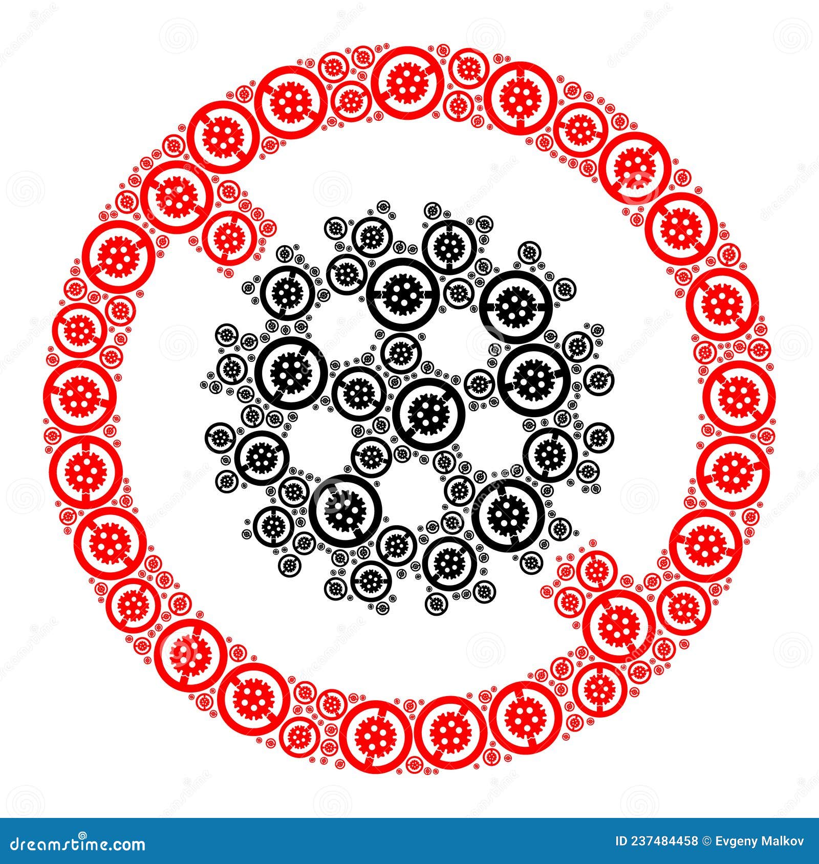 Stop Coronavirus Recursive Icon Mosaic of Self Items Stock Photo ...