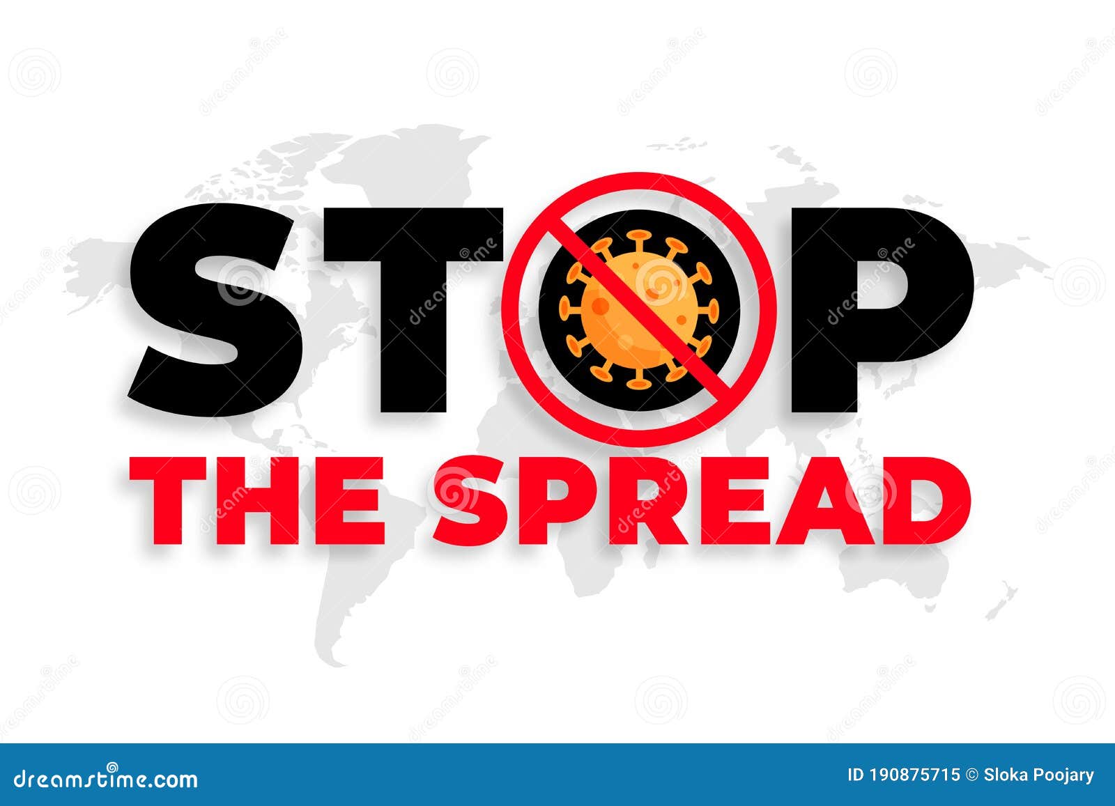 Stop the Spread Text Message,corona Virus Icon Sign with Warning Text ...