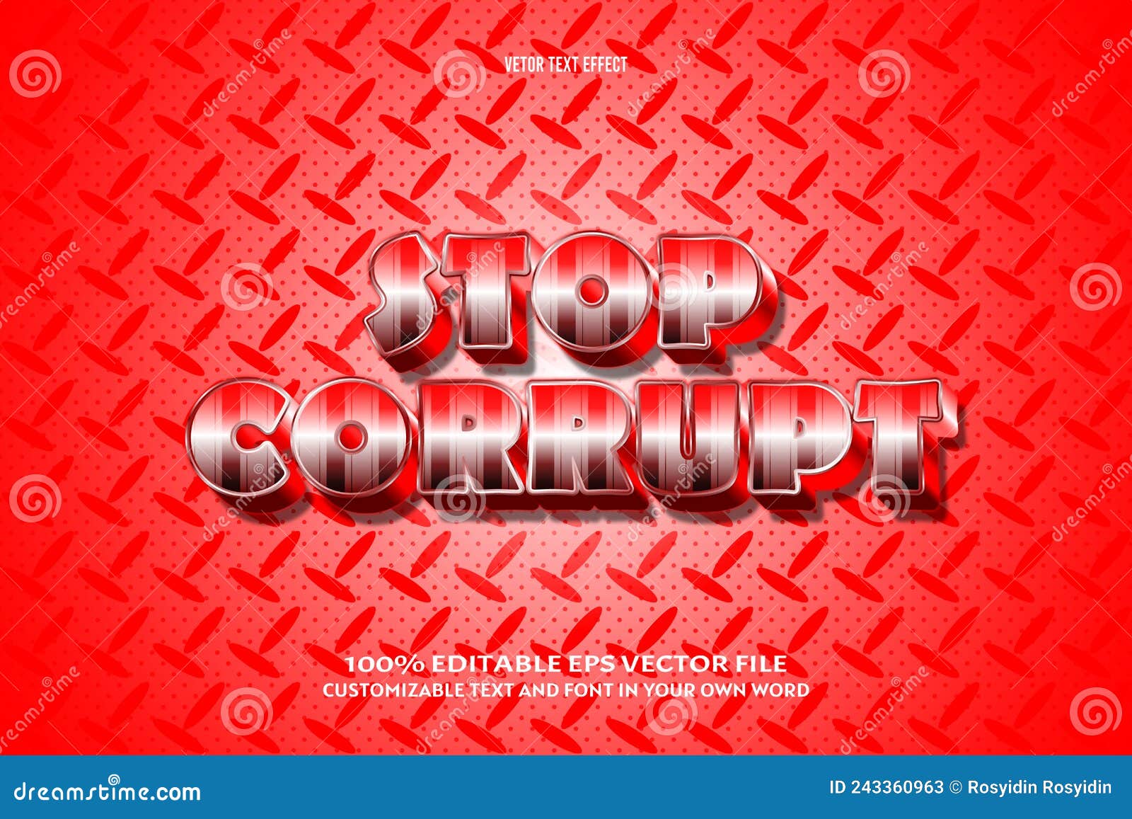 Stop Corrupt Editable Text Effect 3 Dimension Emboss Comic Style Stock ...