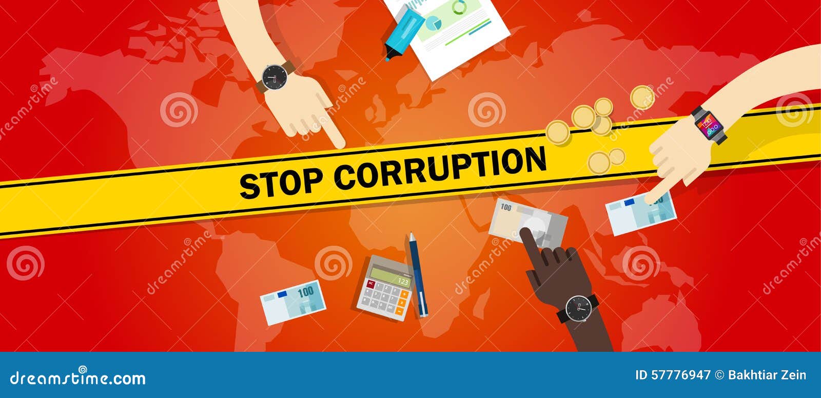 Stop Corruption Sign Vector Illustration | CartoonDealer.com #107806818