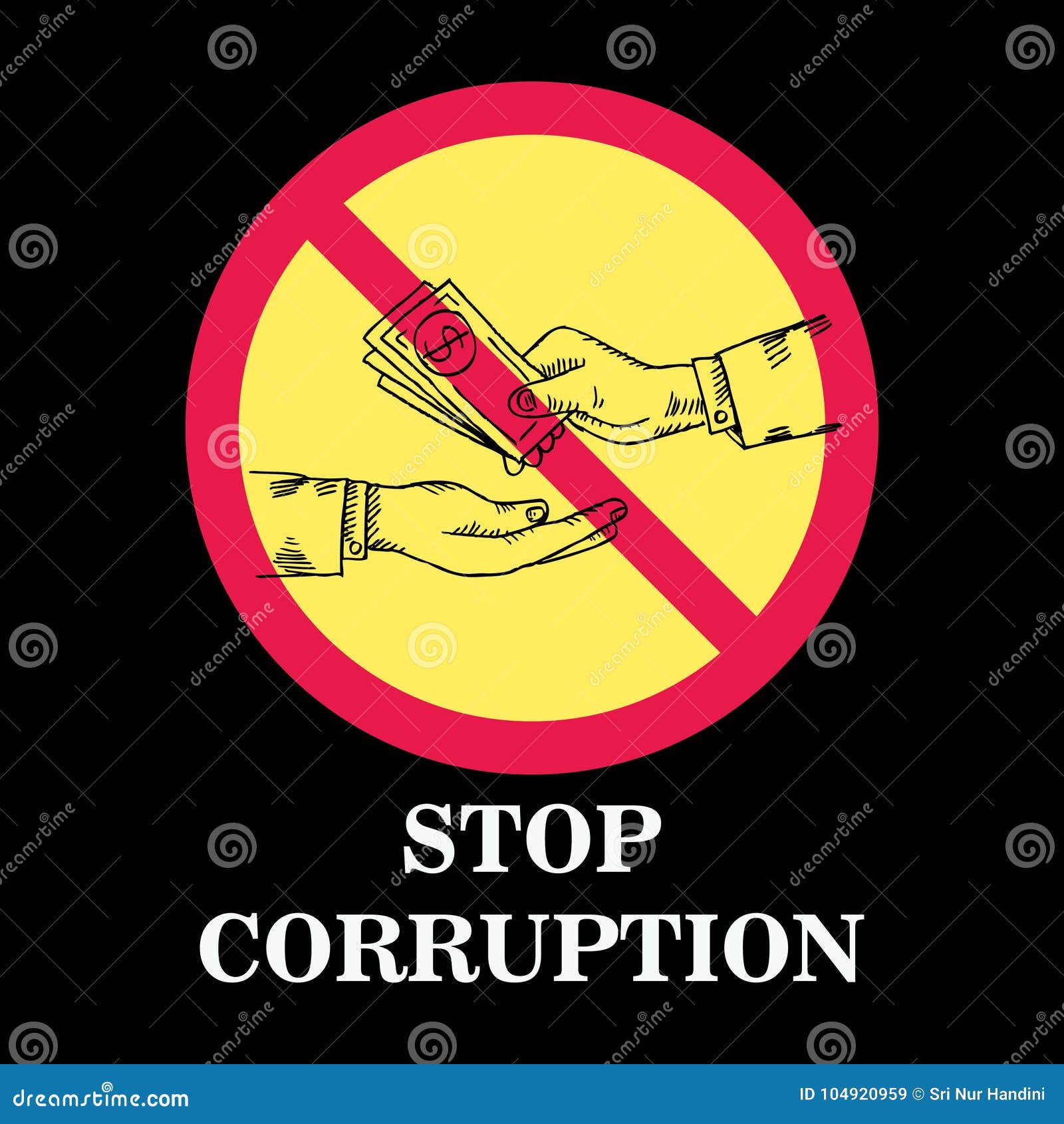 Stop Corruption concept stock vector. Illustration of prohibitive ...