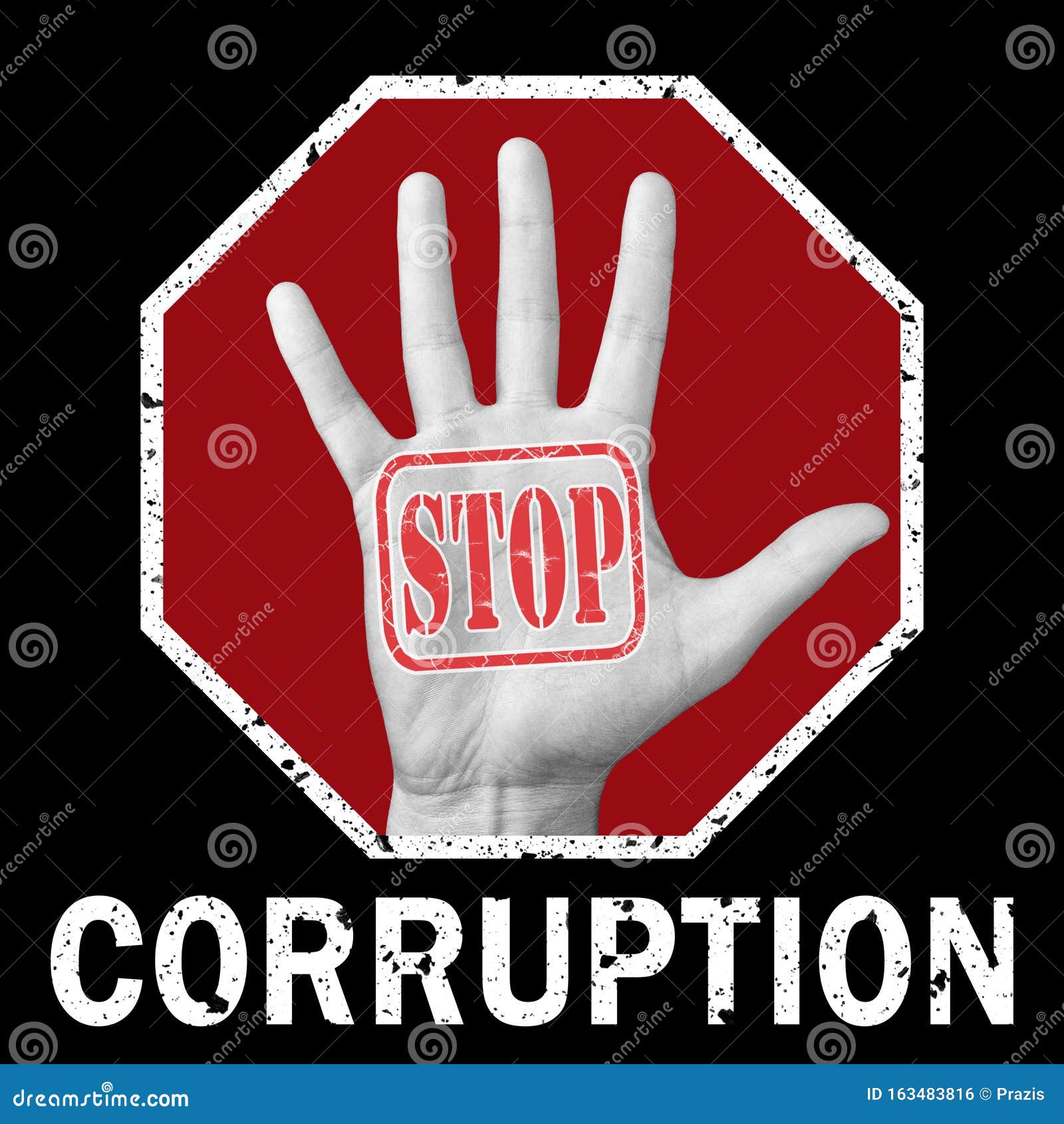 Stop Corruption Conceptual Illustration. Global Social Problem Stock ...