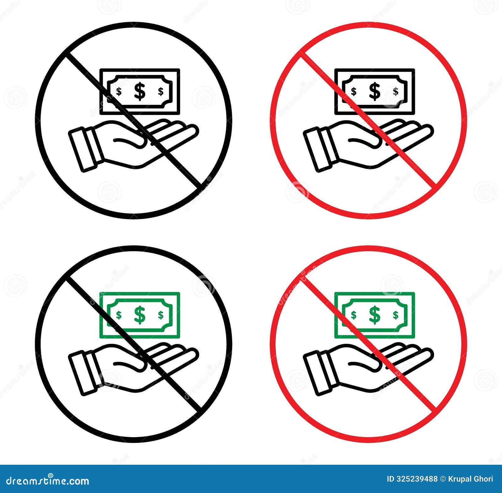 Stop Corruption Icon Outline Flat Icon Stock Illustration ...