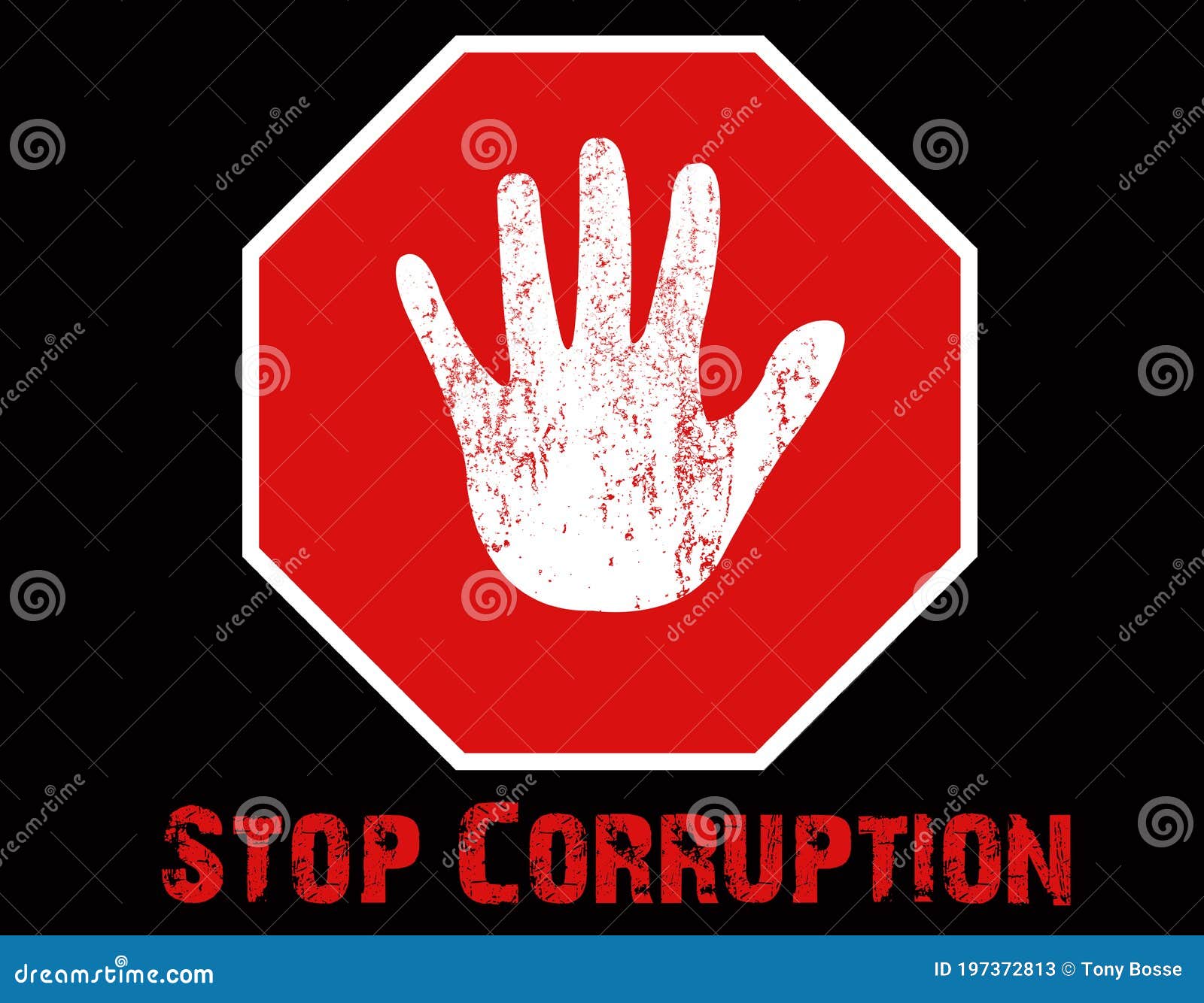 Stop Corruption Graphic Sign Cartoon Vector | CartoonDealer.com #159149997