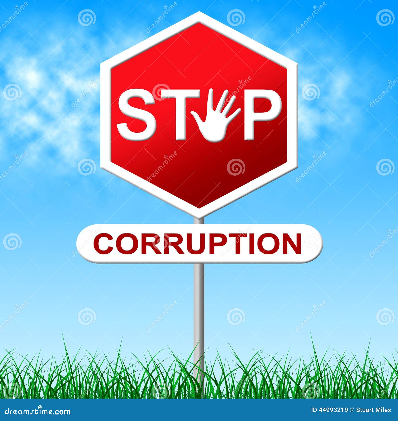 Stop Corruption Indicates Warning Sign and Bribery Stock Illustration ...