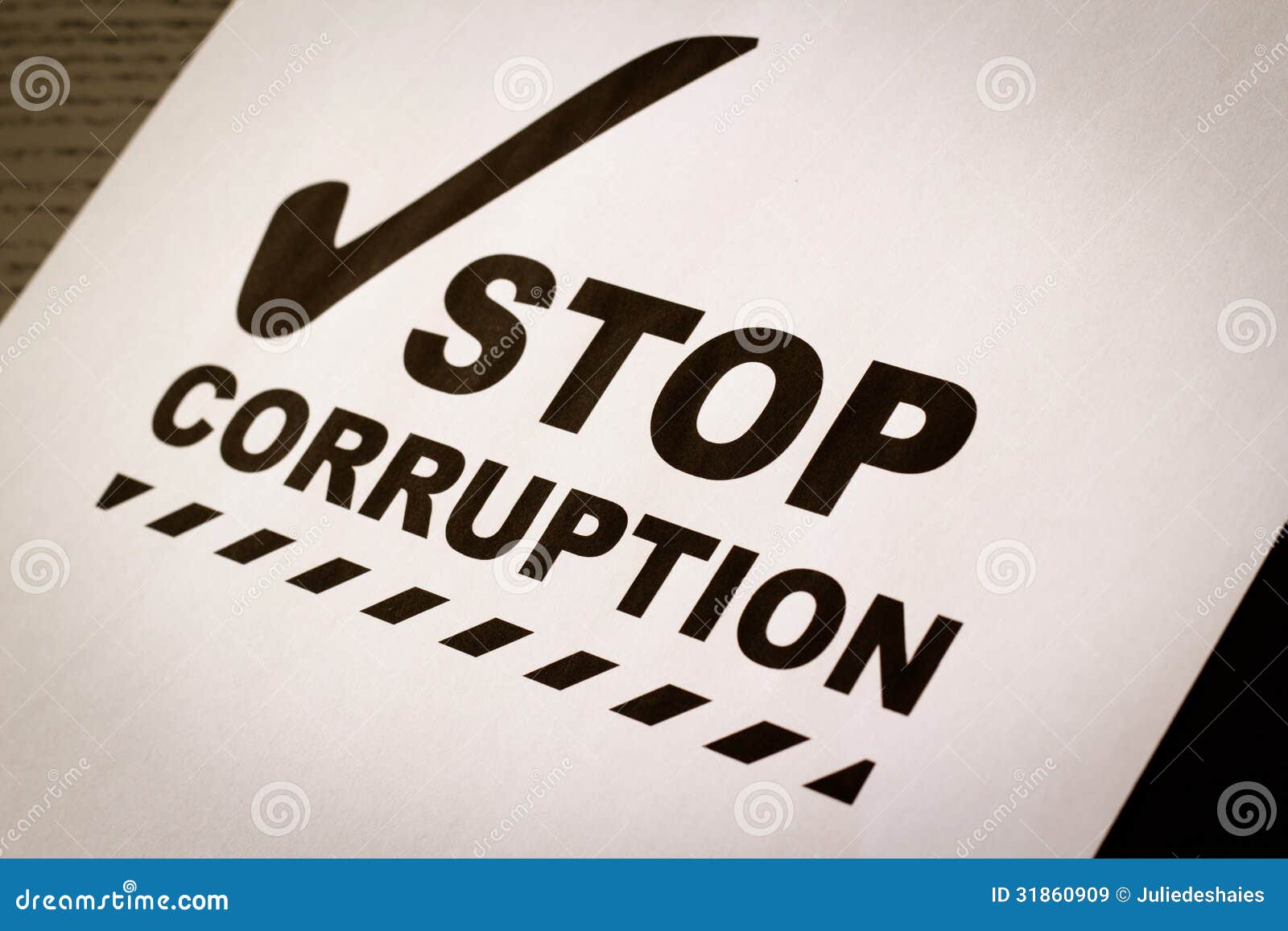 Stop corruption paper stock image. Image of paper, industries - 31860909