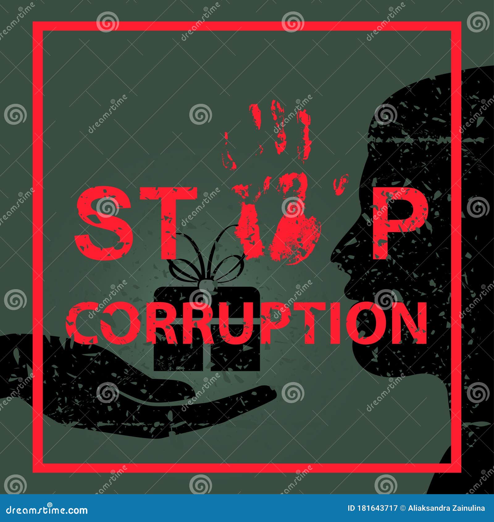 Stop Corruption Sign Concept Stock Vector - Illustration of black ...