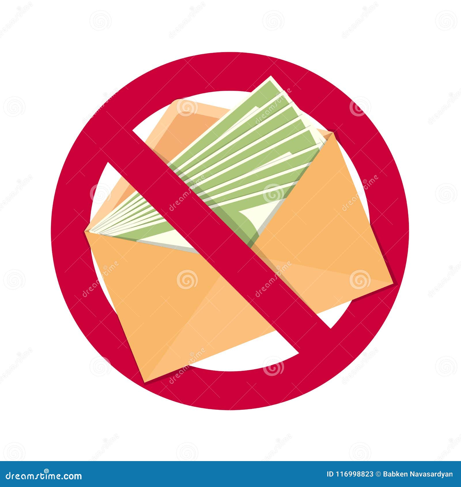 Stop corruption sign stock vector. Illustration of money - 116998823