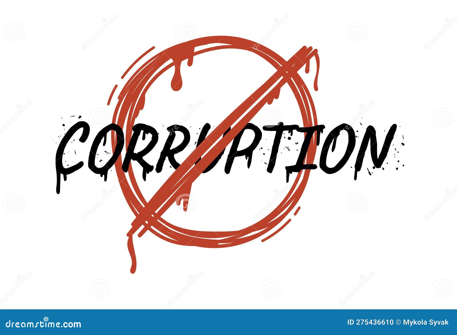 Stop Corruption Street Art stock illustration. Illustration of holding ...