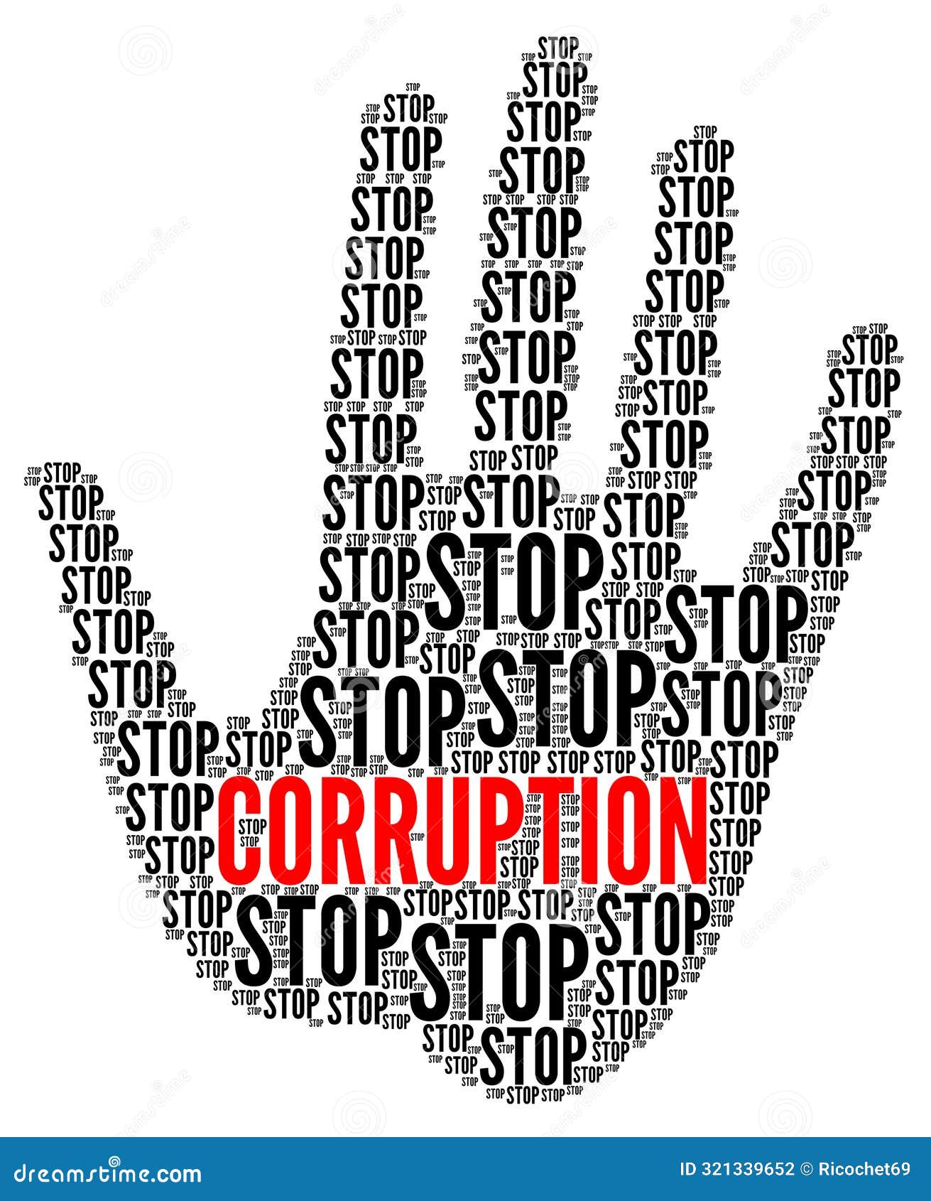Stop Corruption Symbol Icon Stock Illustration - Illustration of giving ...