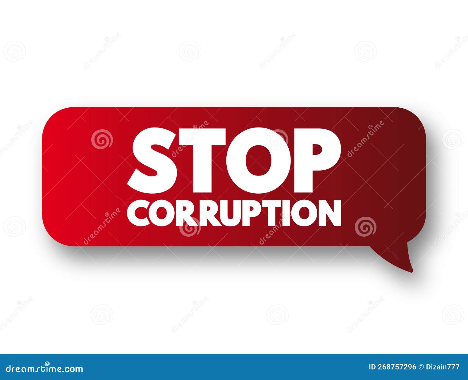 Stop Corruption Text Message Bubble, Concept Background Royalty-Free ...
