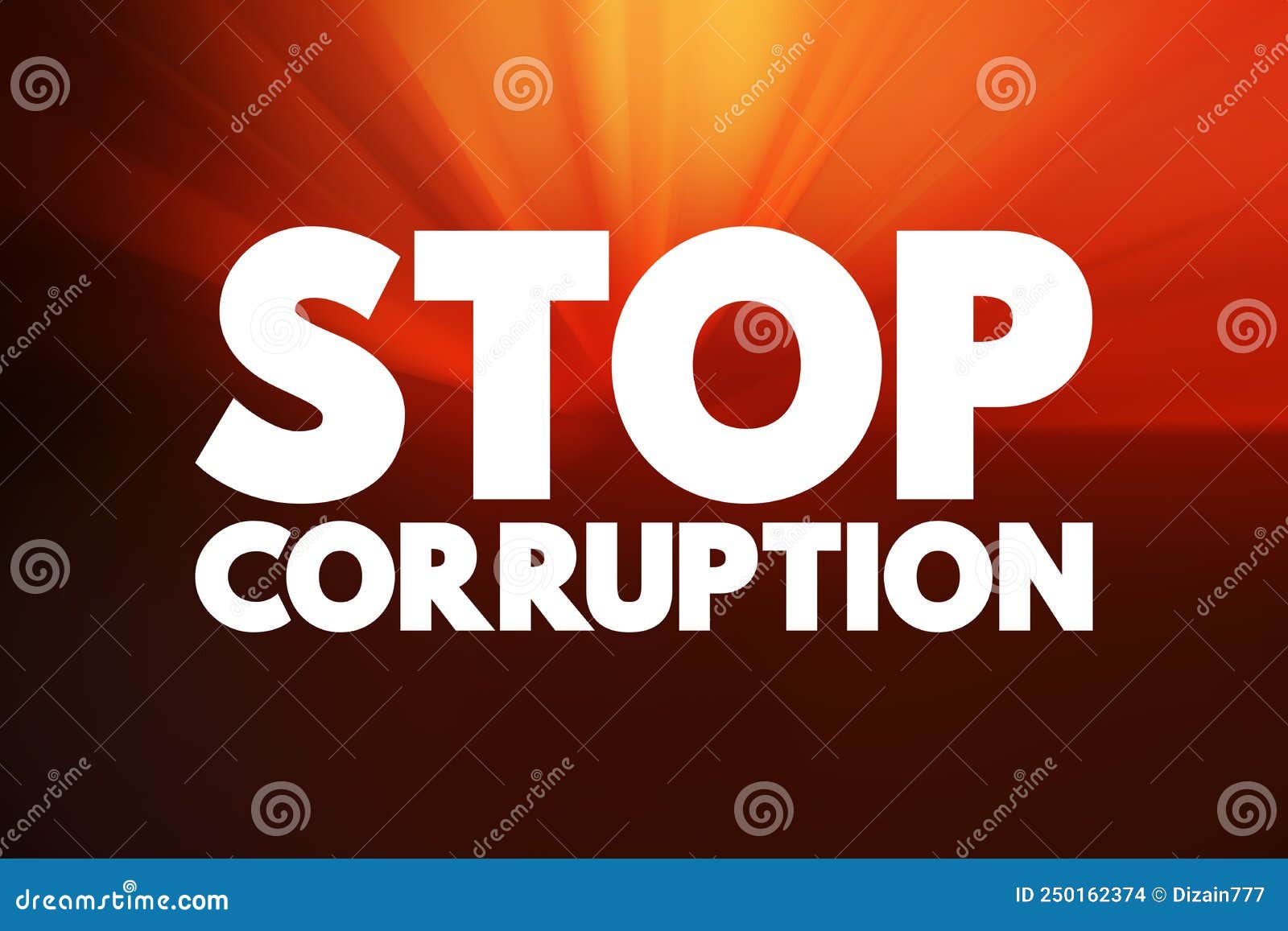 Stop Corruption Text Quote, Concept Background Stock Illustration ...