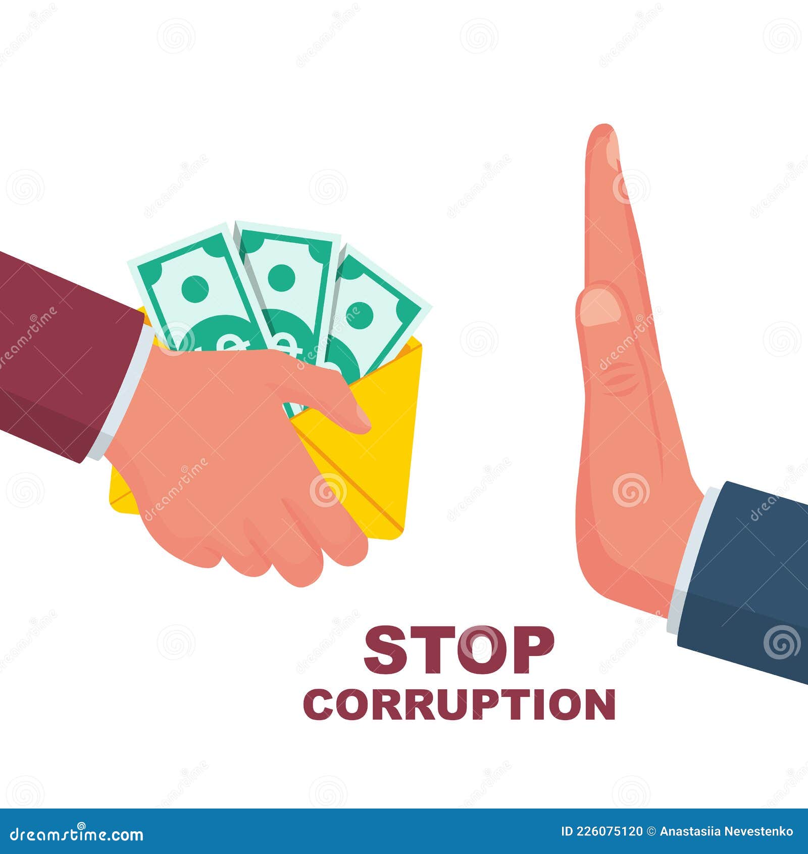 Stop Corruption. Vector Illustration, Flat Design Stock Vector ...