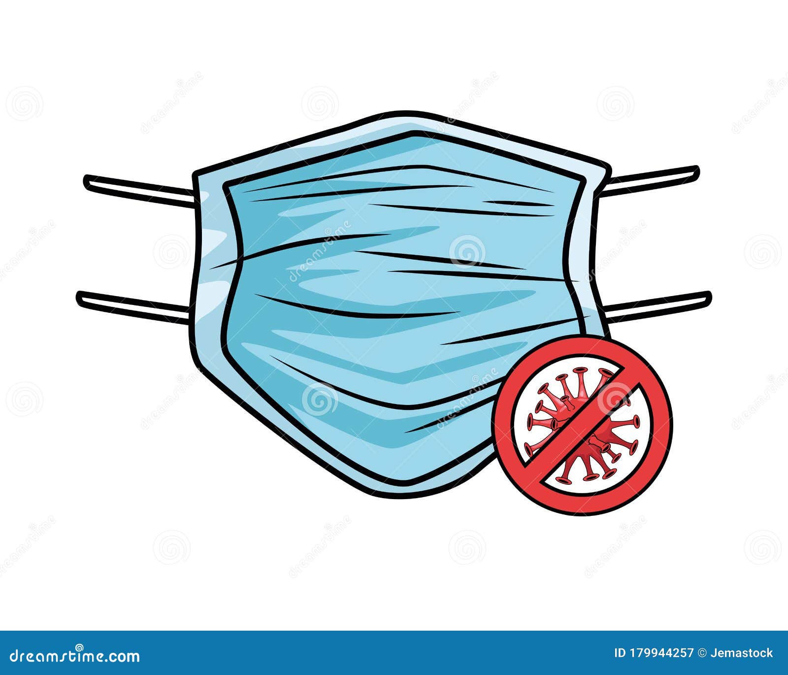 Stop Covid19 Signal with Face Mask Stock Vector - Illustration of alert ...