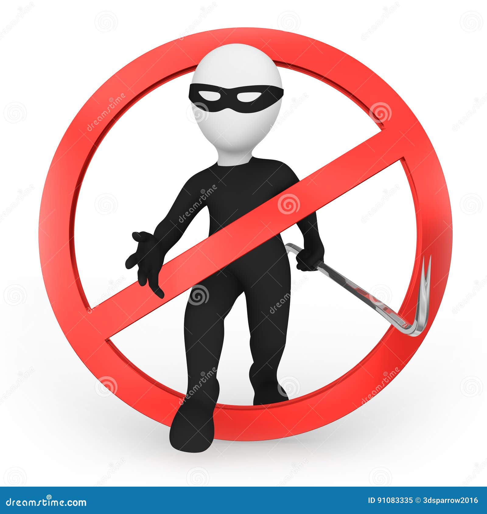 Stop the criminal! stock illustration. Illustration of thief - 91083335