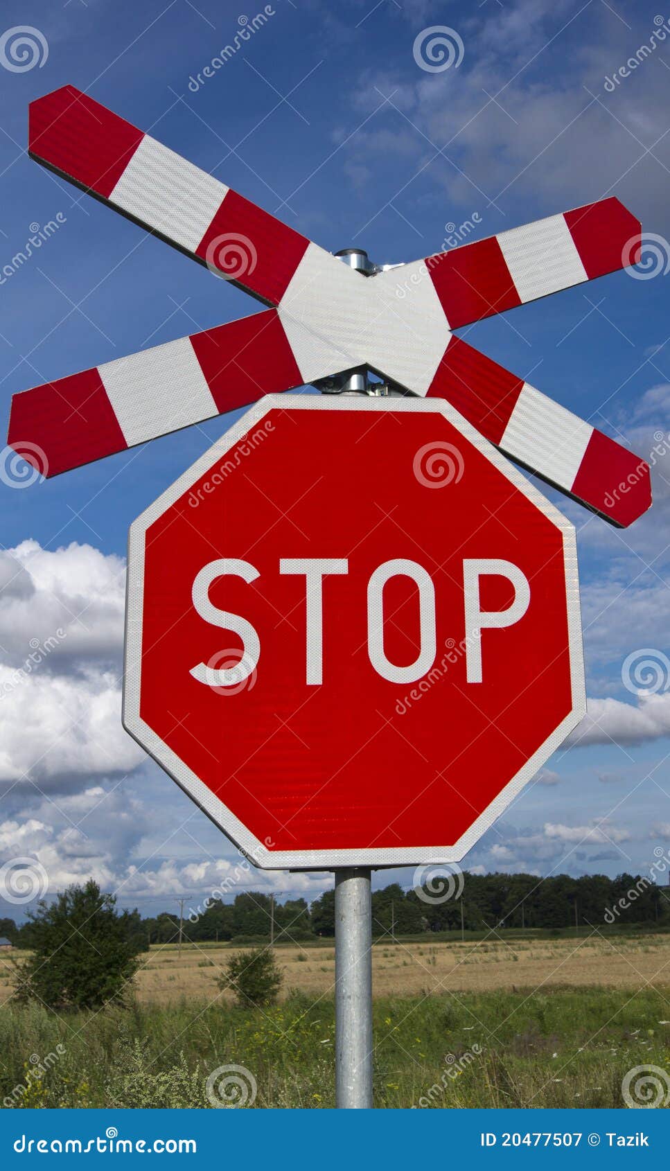 Stop and Cross of St, Andrew Stock Image - Image of pole, painted: 20477507