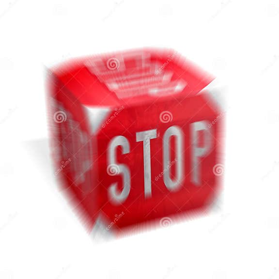 Stop cube stock image. Image of stop, warning, geometric - 22313099