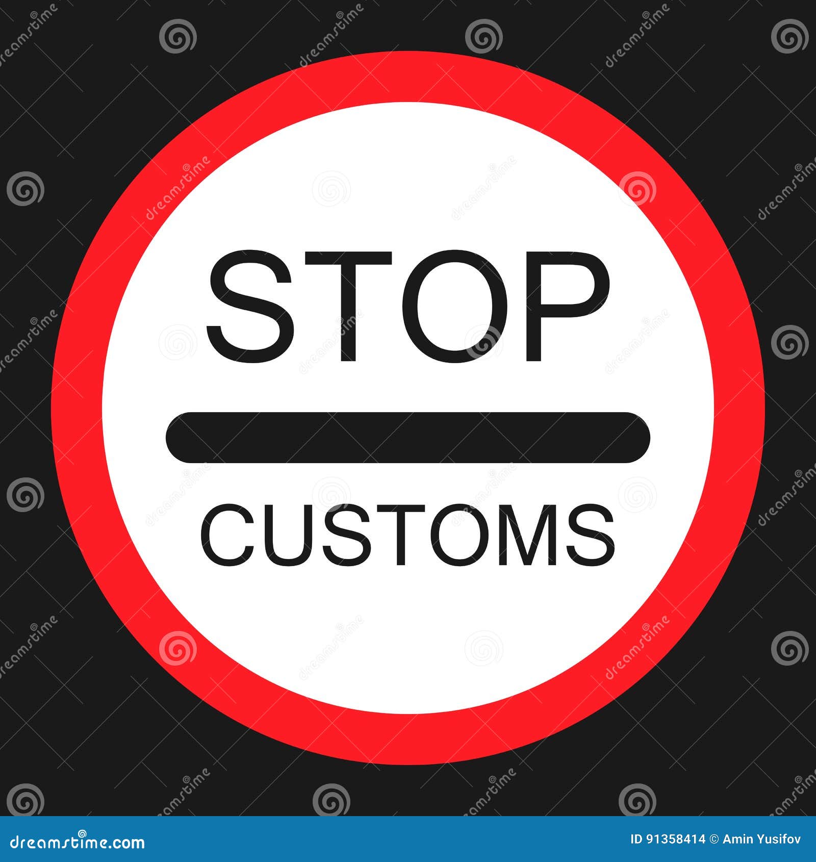 Stop Customs Sign Flat Icon Stock Vector - Illustration of post ...