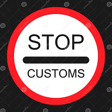 Stop Customs Sign Flat Icon Stock Vector - Illustration of post ...