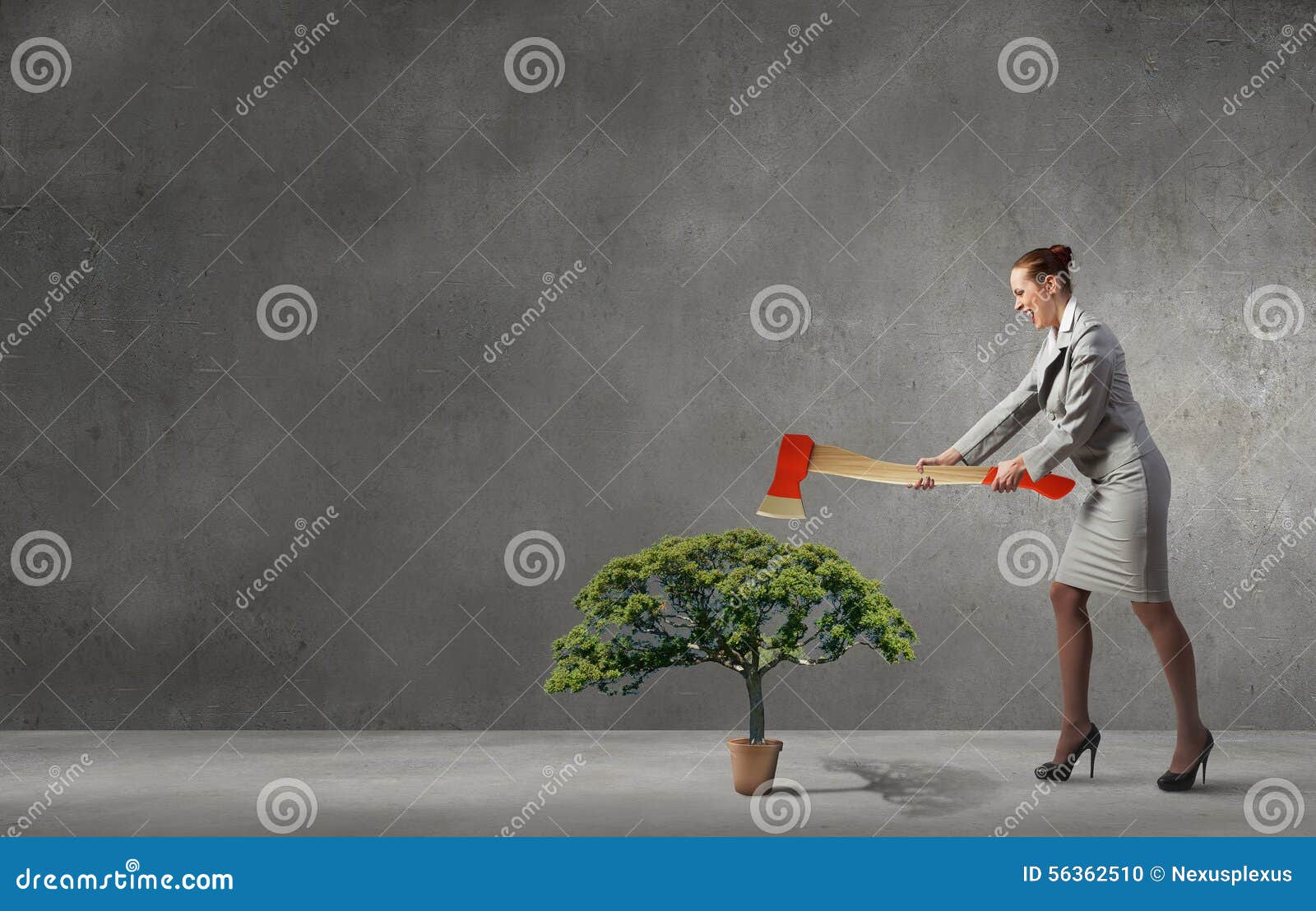 Stop cutting trees stock photo. Image of tree, woman - 56362510