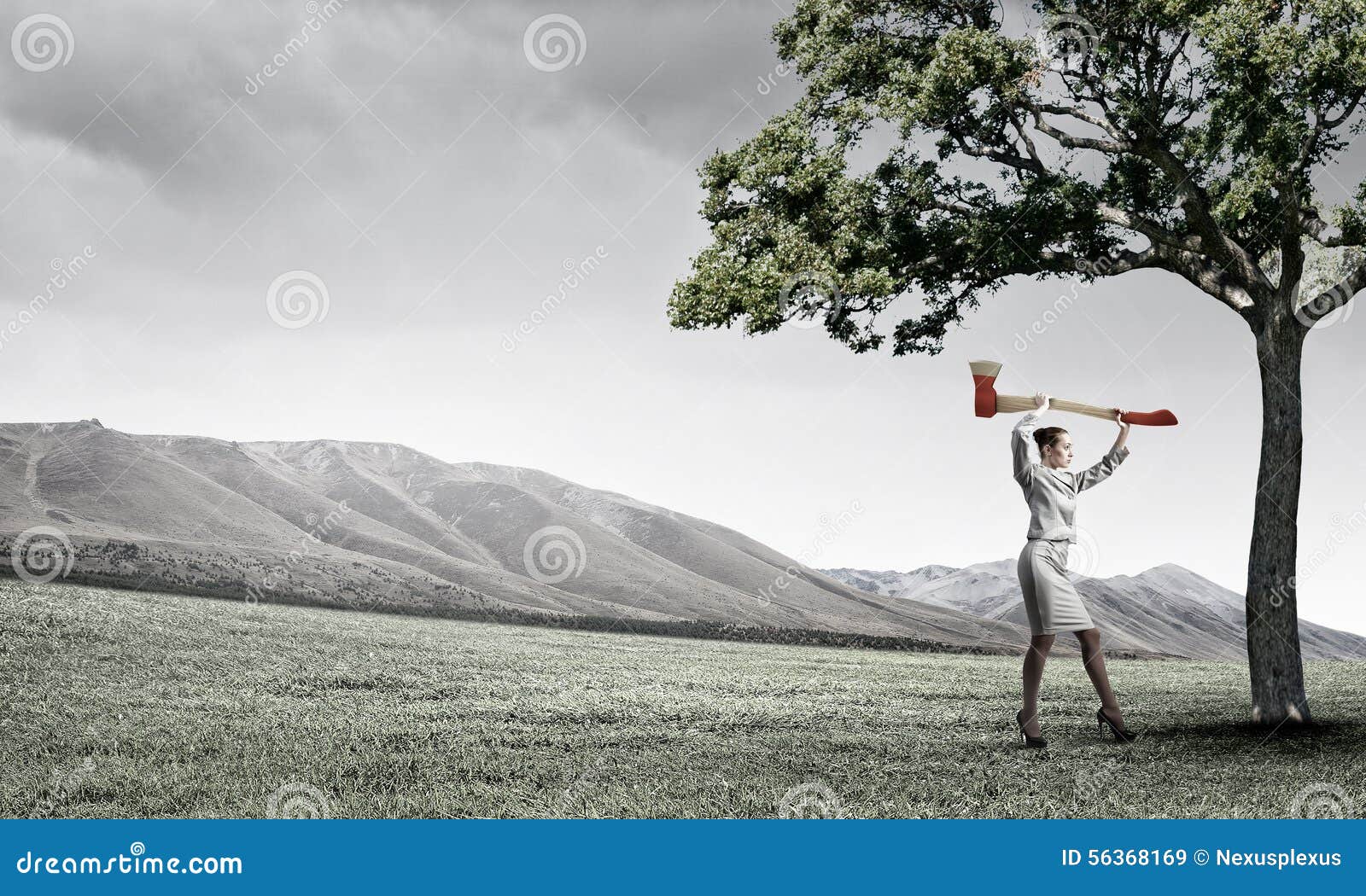 Stop cutting trees stock image. Image of lumberjack, green - 56368169
