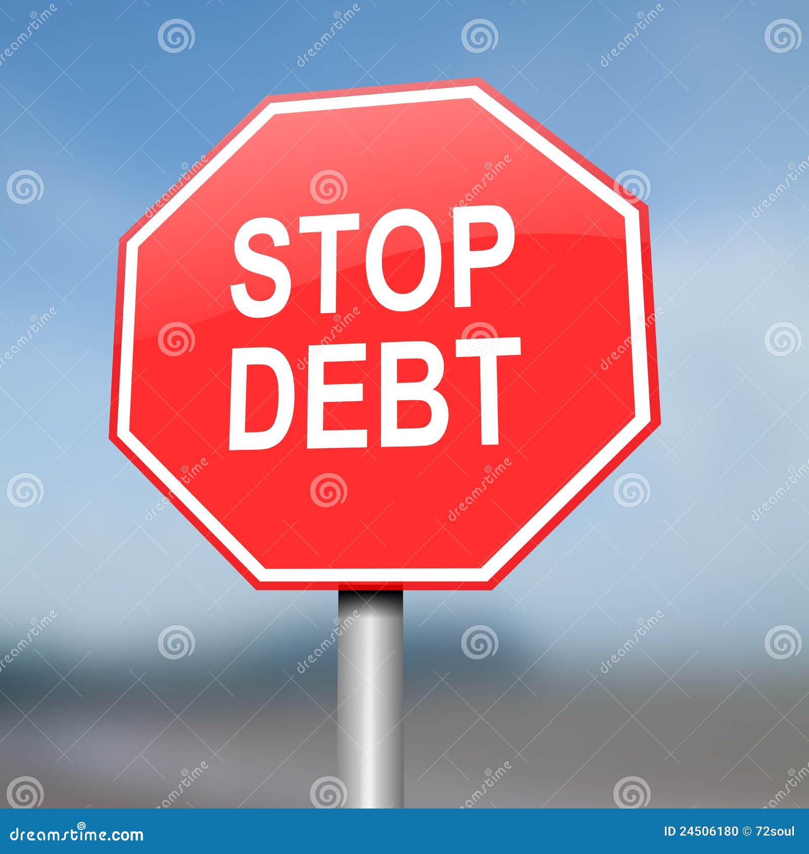 Stop debt concept. stock illustration. Illustration of bank - 24506180