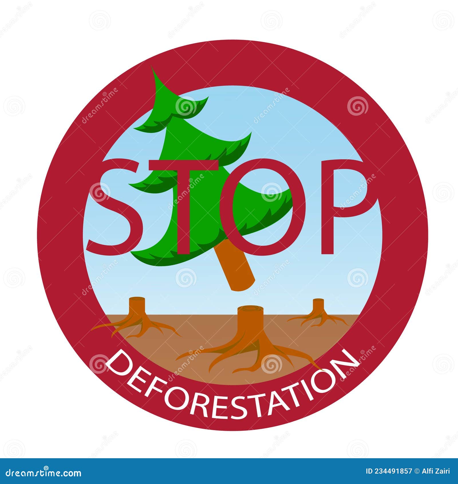 Stop Deforestation Logo Warning, Icon Cartoon Vector | CartoonDealer ...