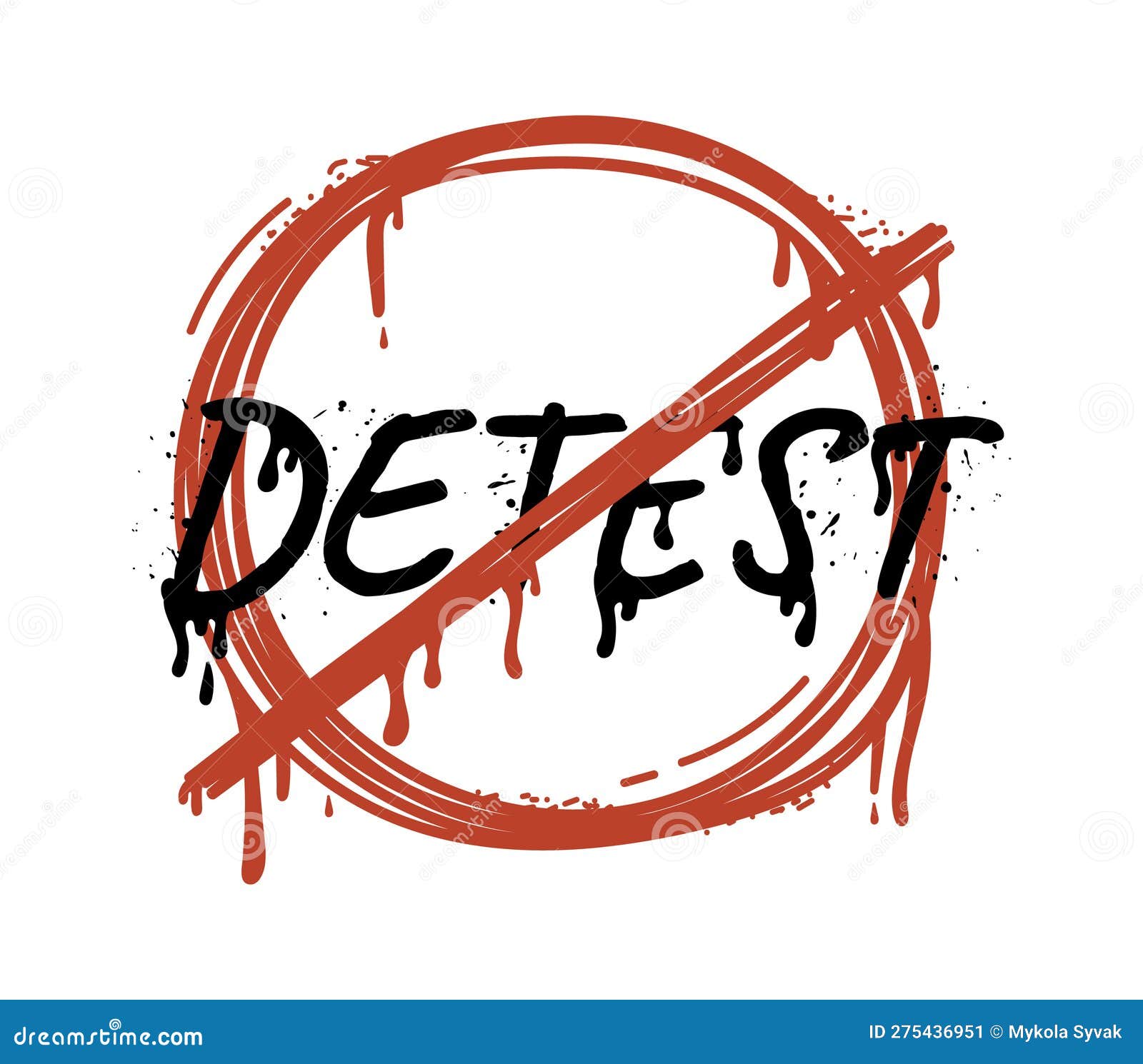 Stop Detest Street Art stock illustration. Illustration of isolated ...