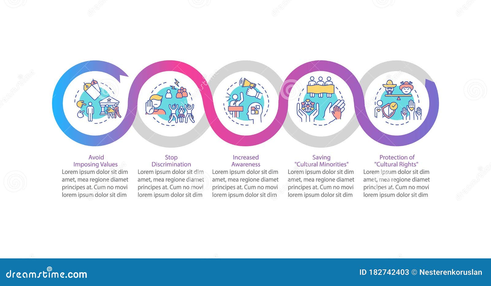 Stop Discrimination Vector Infographic Template Stock Vector ...