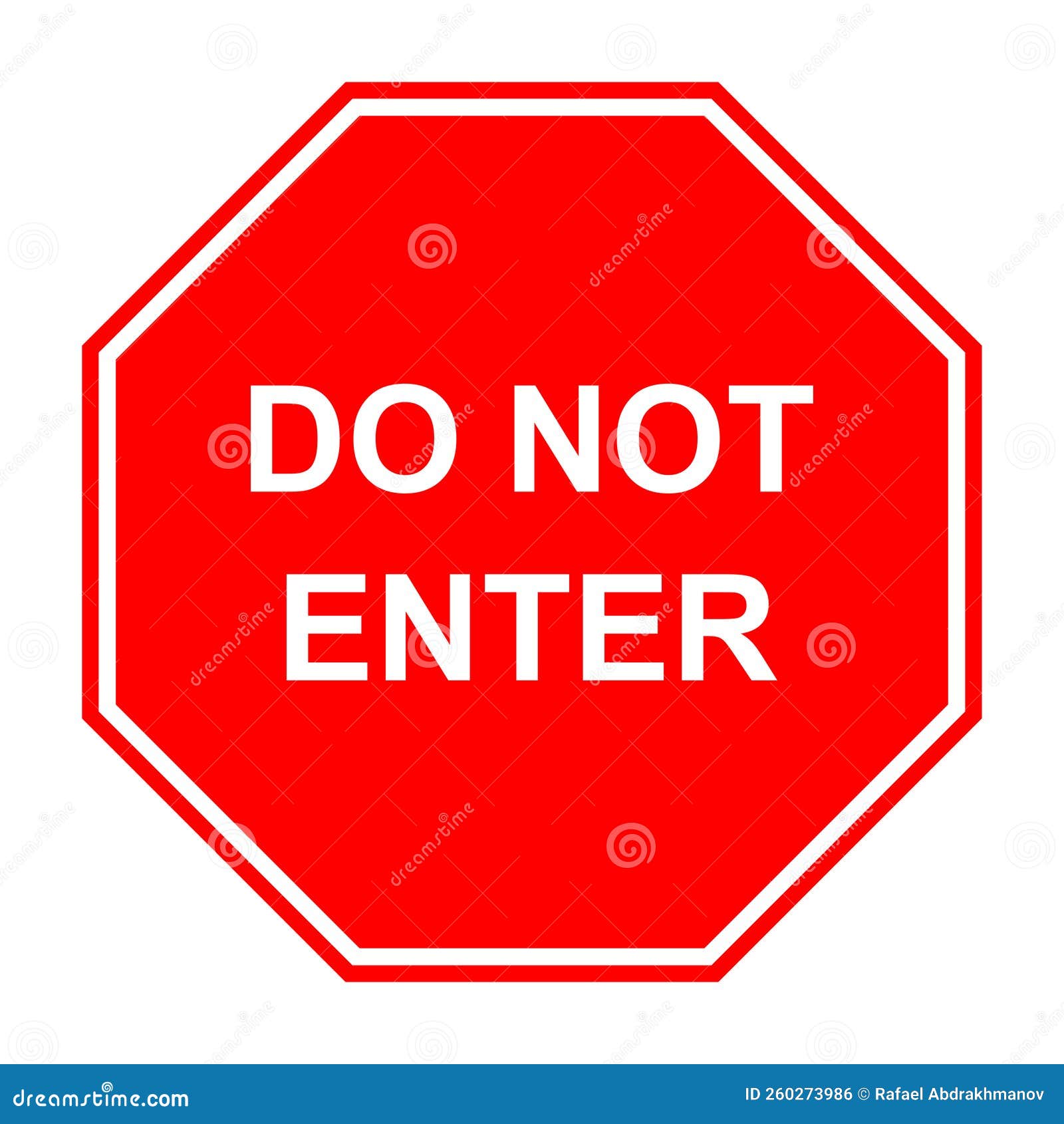 Stop. Do not enter stock vector. Illustration of alert - 260273986