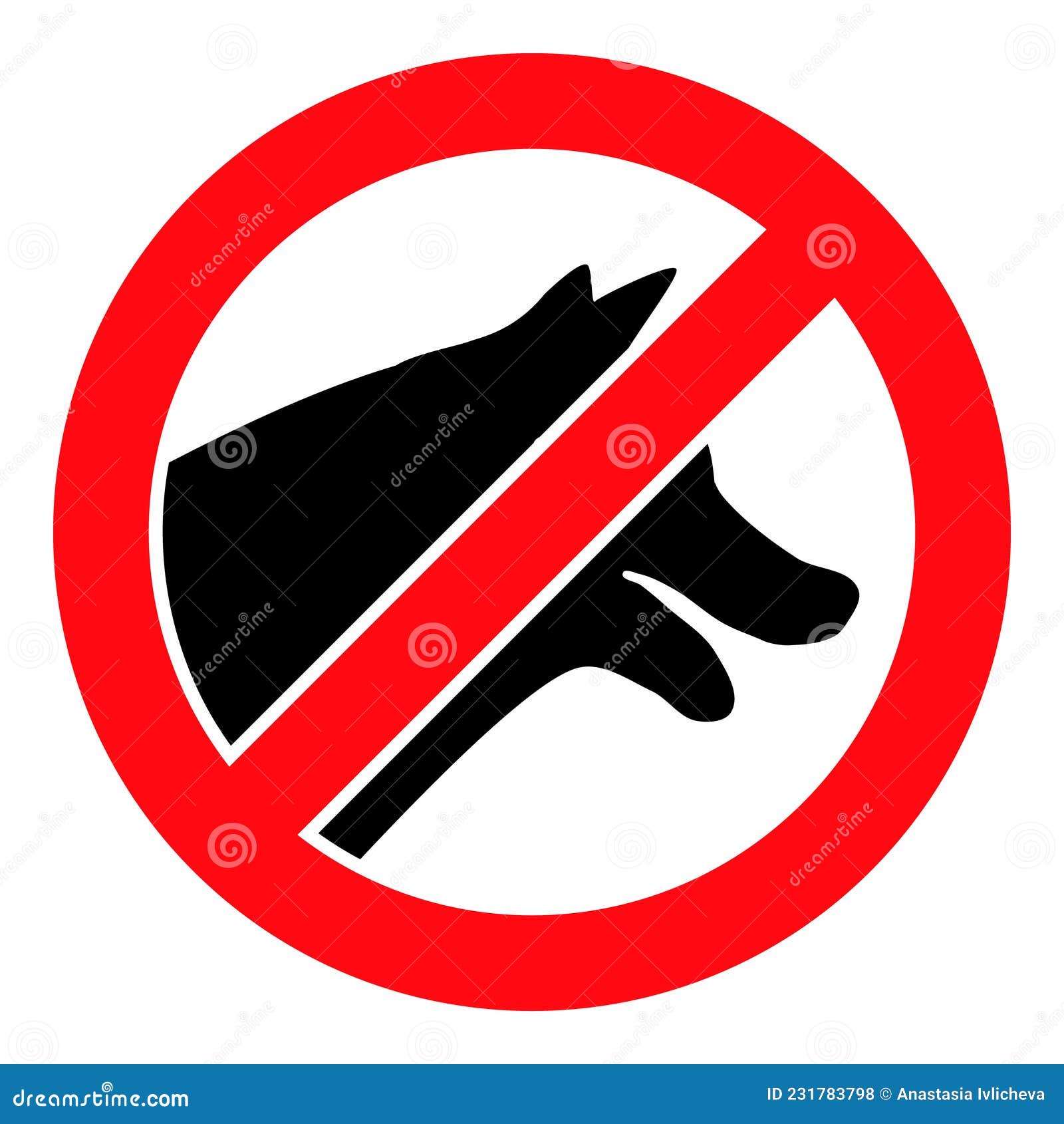 Stop Dogs - Vector Icon Illustration Stock Vector - Illustration of ...