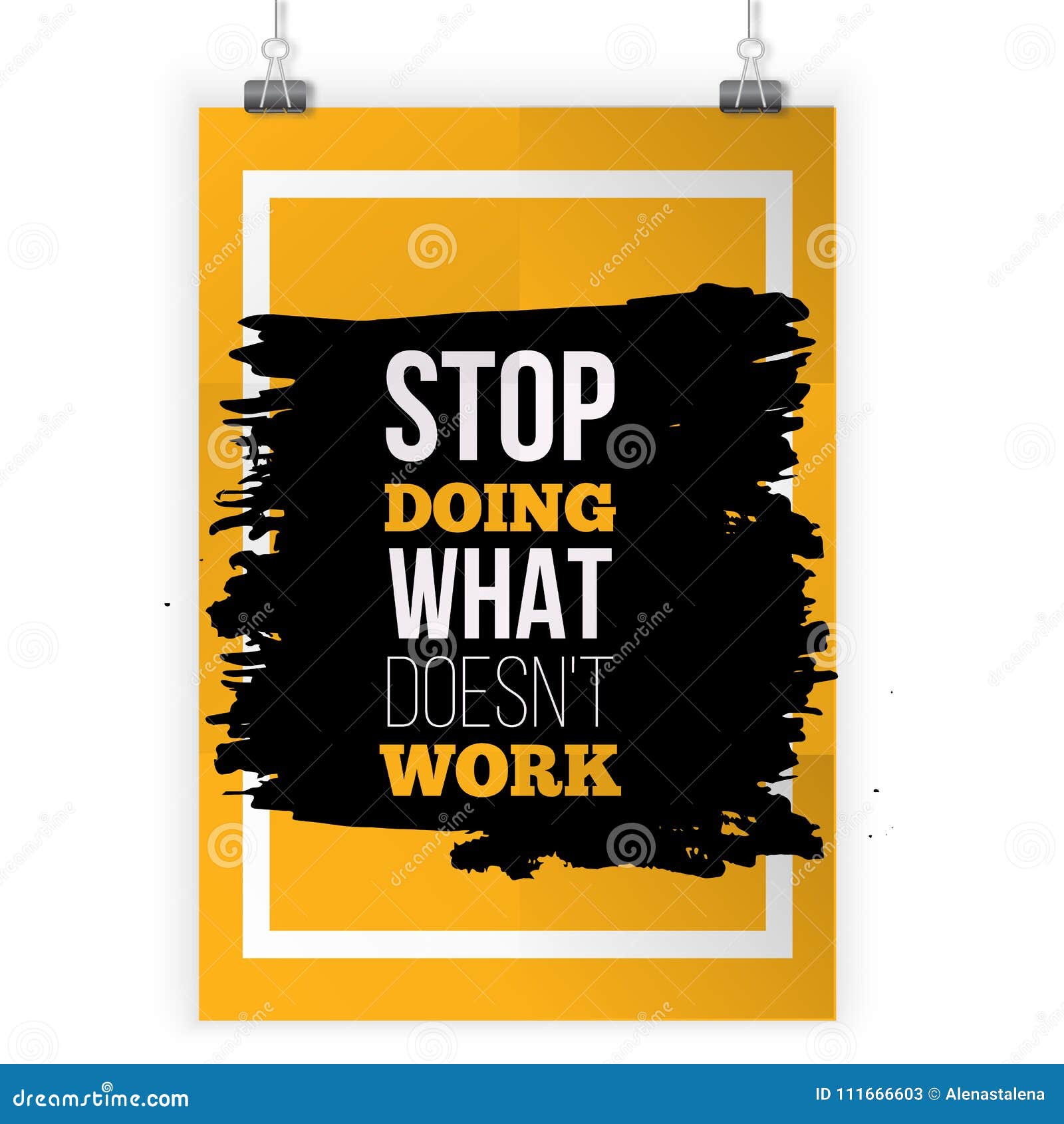 Stop Doing What Does Not Work. Vector Typography Banner Design Concept ...