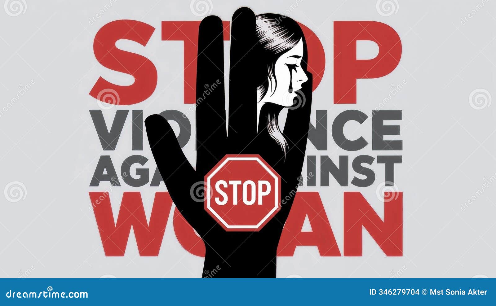 Stop, Domestic Violence, Creative Social Issue, Flat Illustration ...